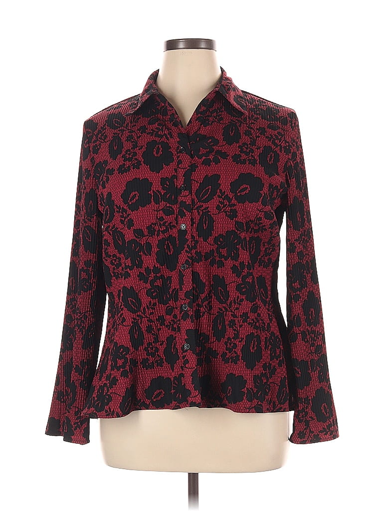 Christopher & Banks 100% Spandex Paisley Burgundy Long Sleeve Blouse Size XL - 73% off | ThredUp