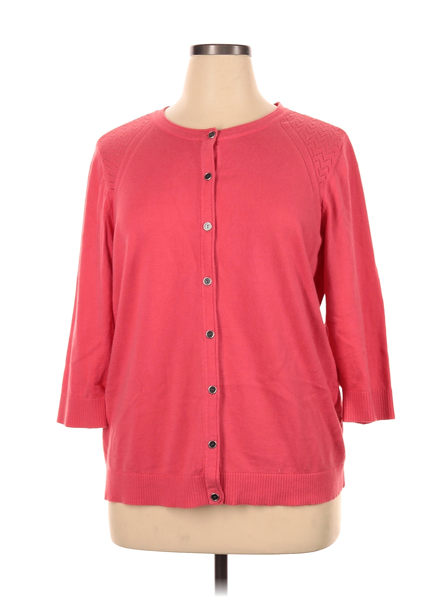 Cj Banks 100% Cotton Red Cardigan Size 1X (Plus) - 68% off | ThredUp