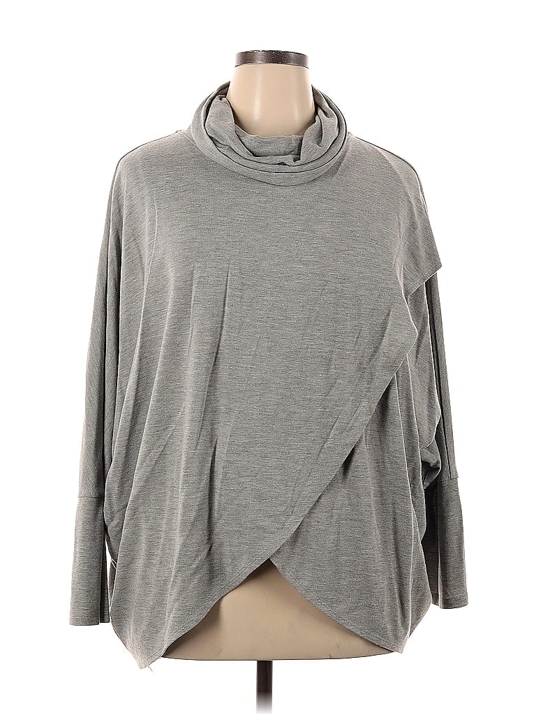 Kate And Mallory Designs Color Block Gray Turtleneck Sweater Size Xl 43
