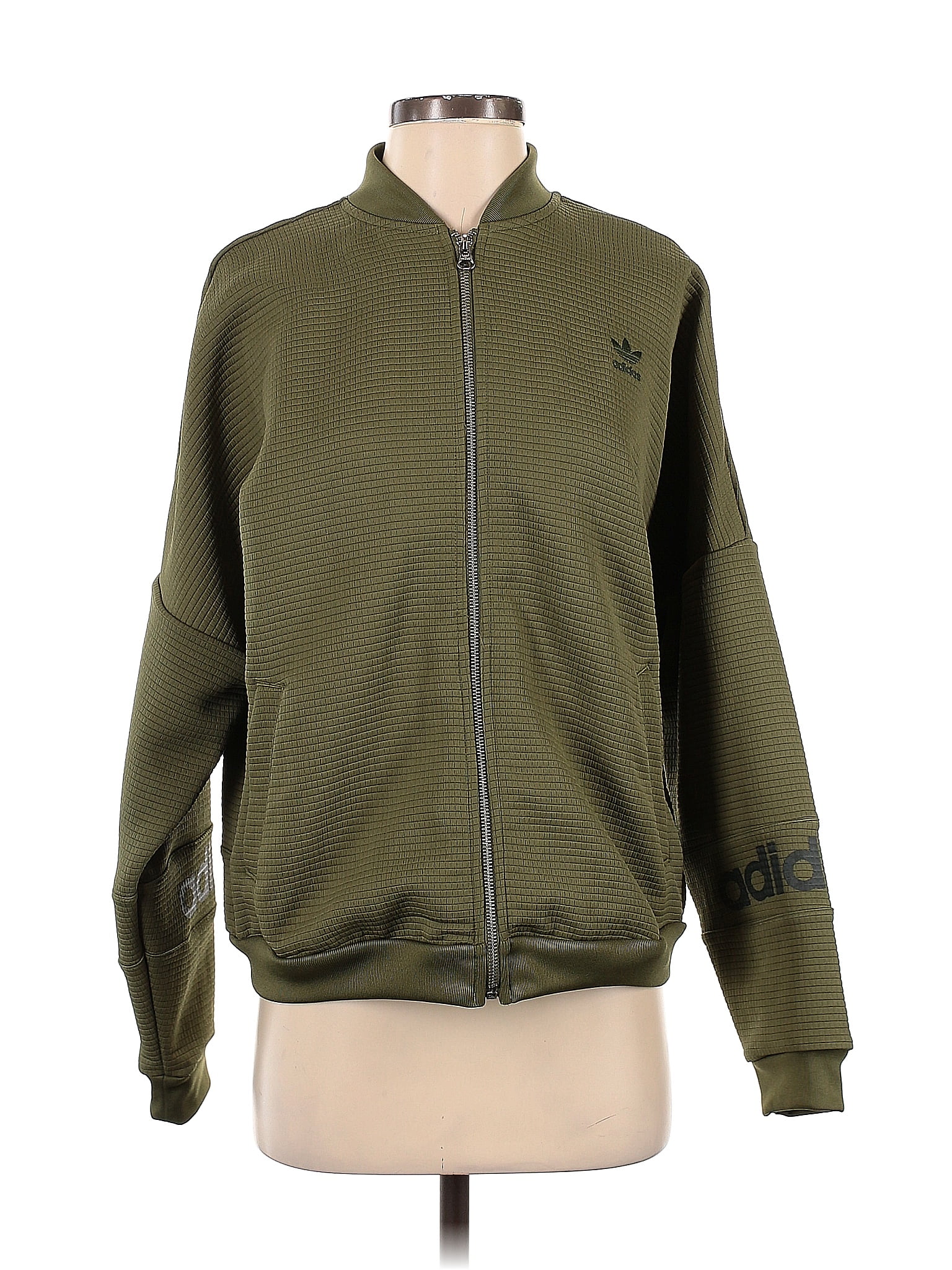 Adidas 100% Polyester Solid Green Jacket Size M - 60% off | ThredUp