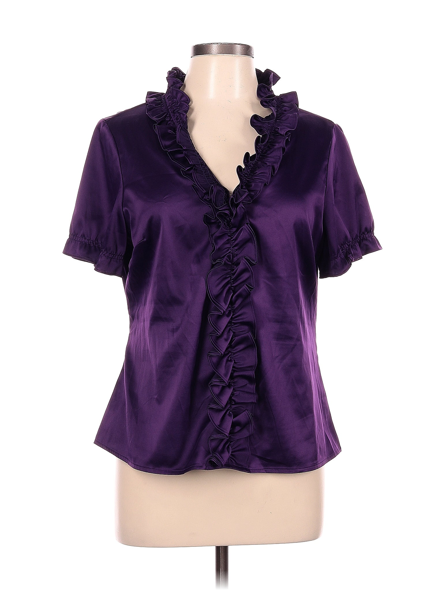 The Limited Purple Short Sleeve Blouse Size L 76 Off Thredup