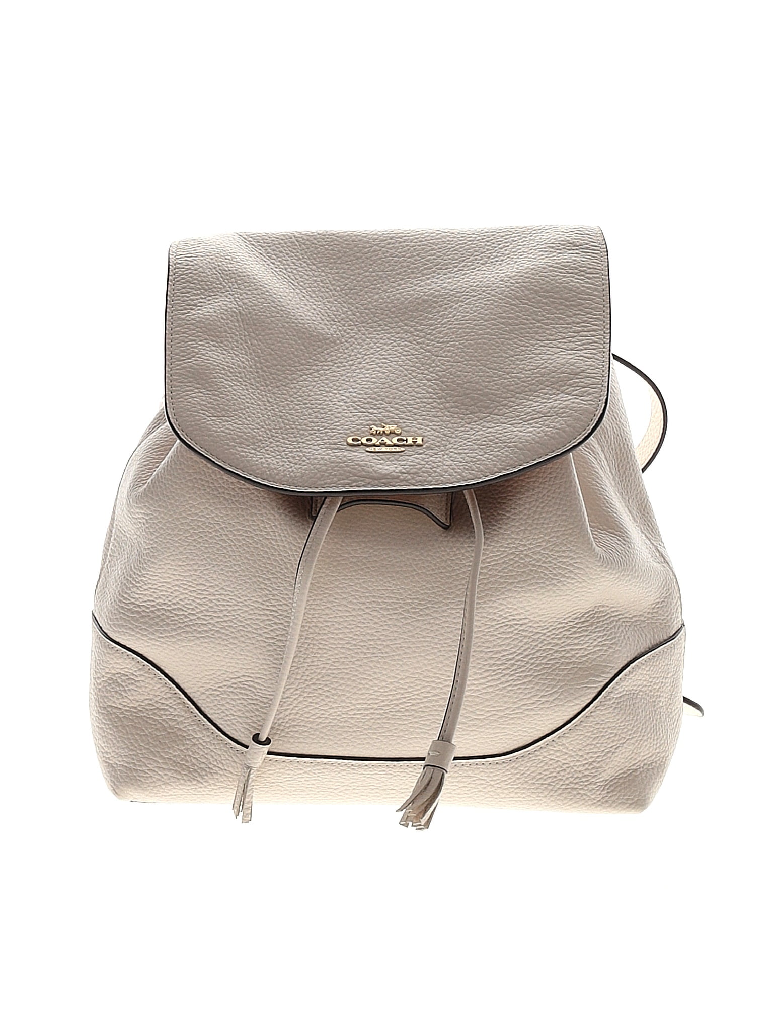 Coach Factory 100% Leather Solid Tan Gray Leather Backpack One Size ...