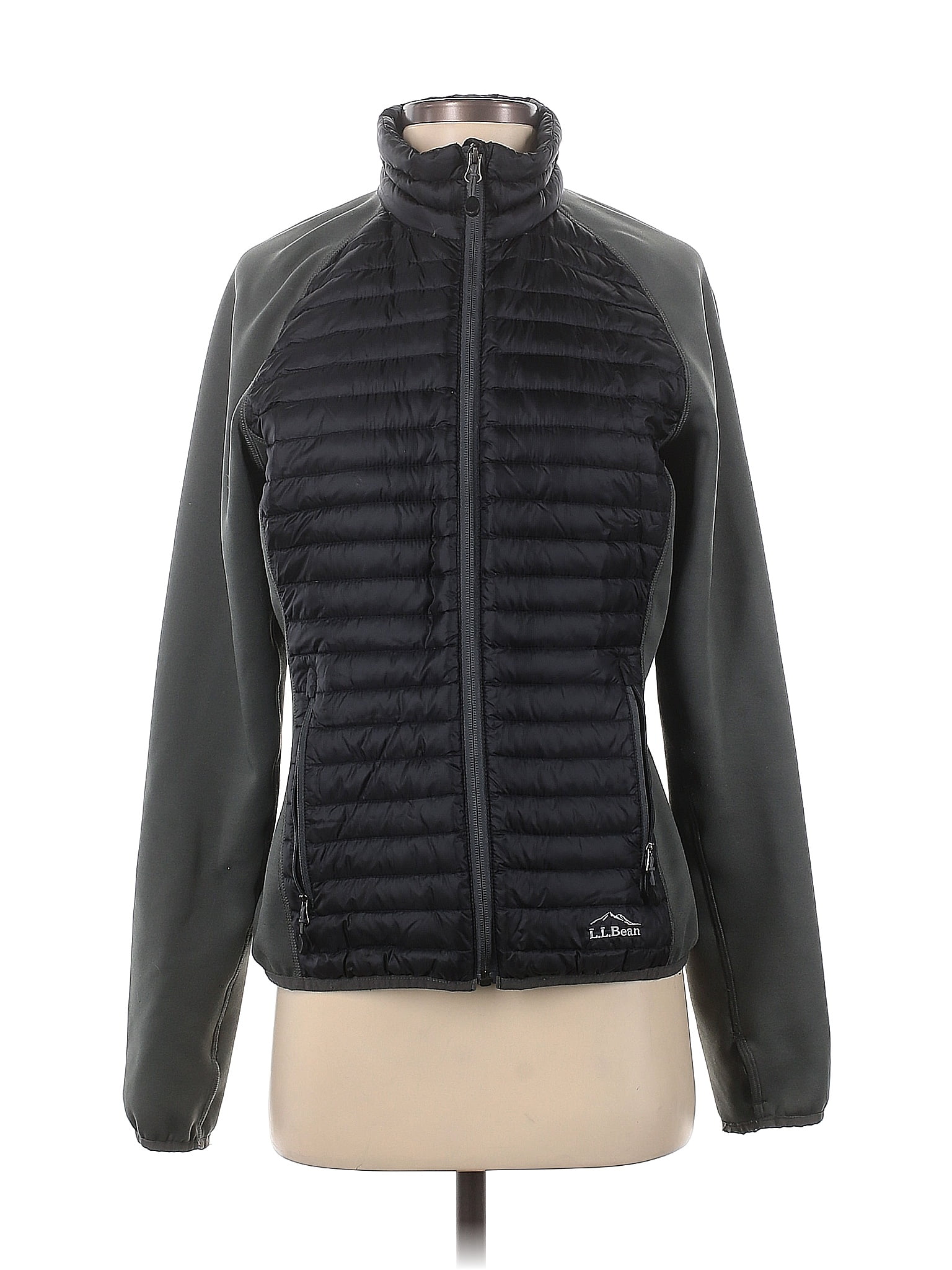 L.L.Bean 100% Nylon Solid Gray Black Jacket Size S - 41% off | ThredUp