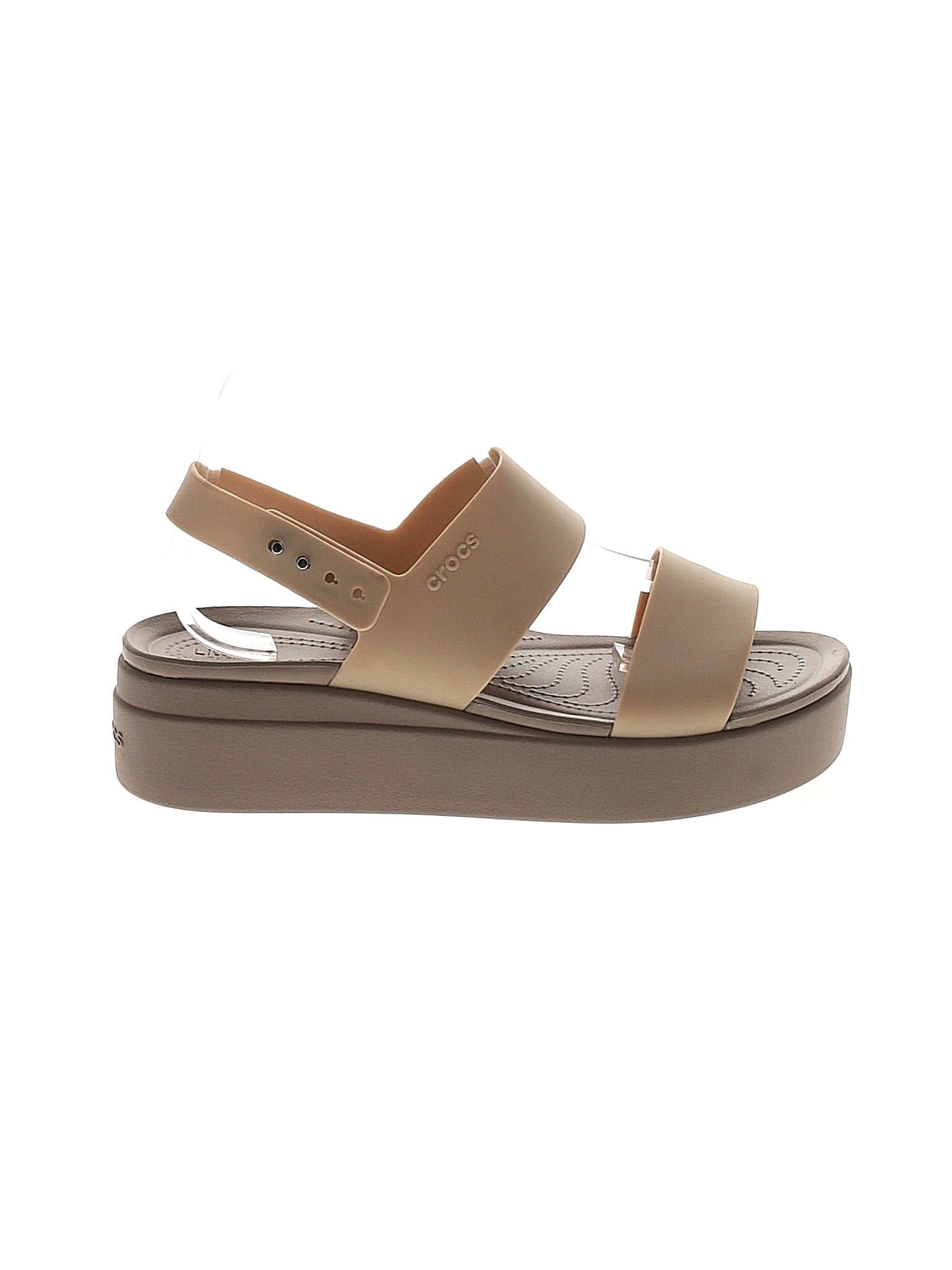 Crocs Solid Brown Tan Sandals Size 10 - 13% off | ThredUp