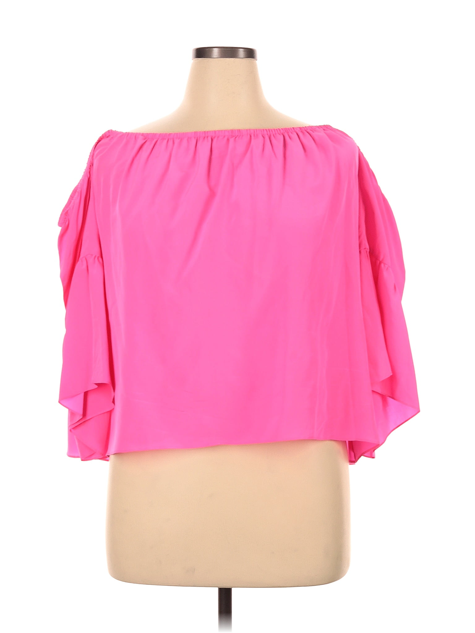 Lilly Pulitzer 100 Silk Pink Short Sleeve Blouse Size Xl 63 Off