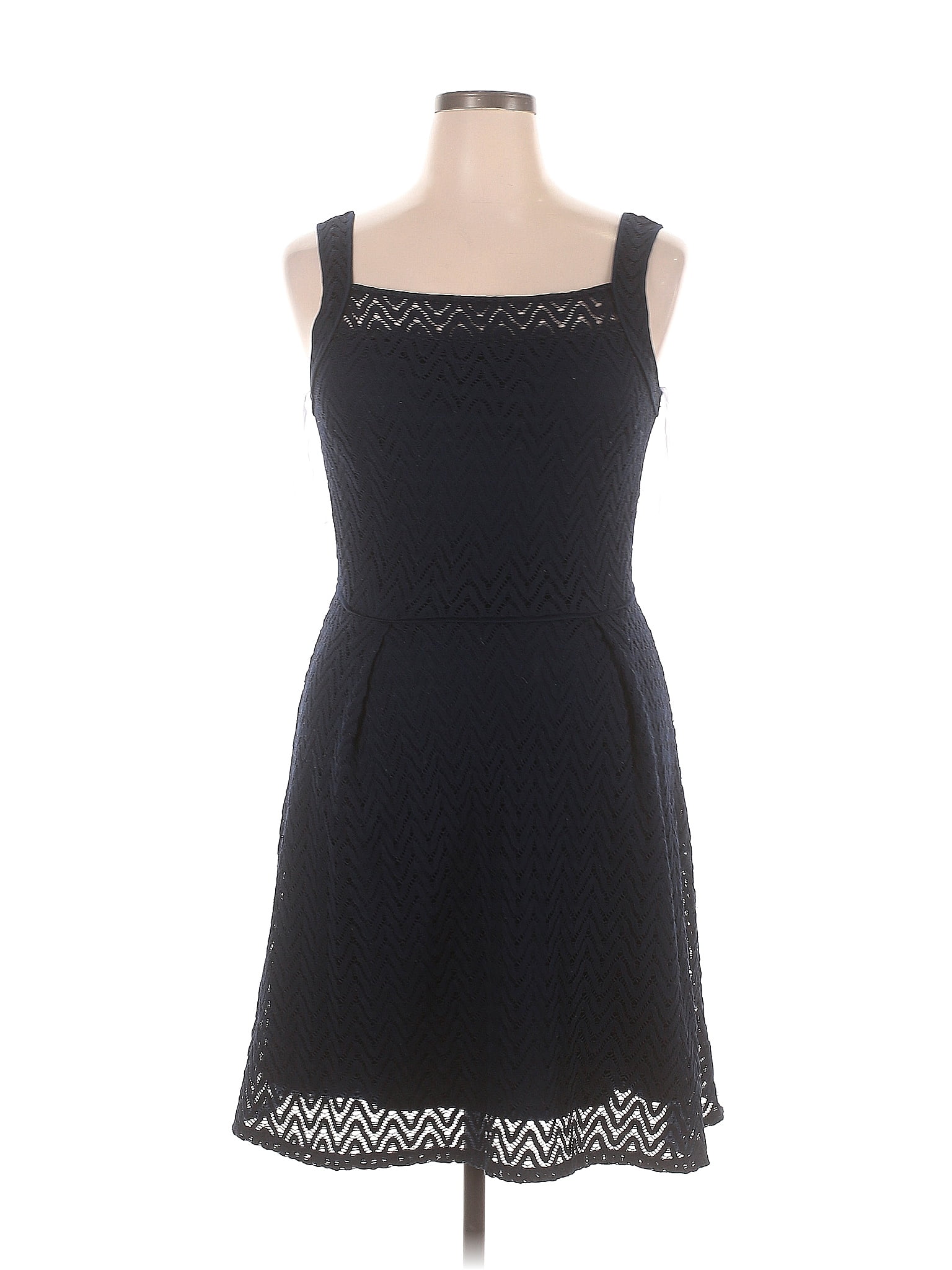 MiXT by Heidi Weisel 100% Polyester Solid Black Casual Dress Size 14 ...