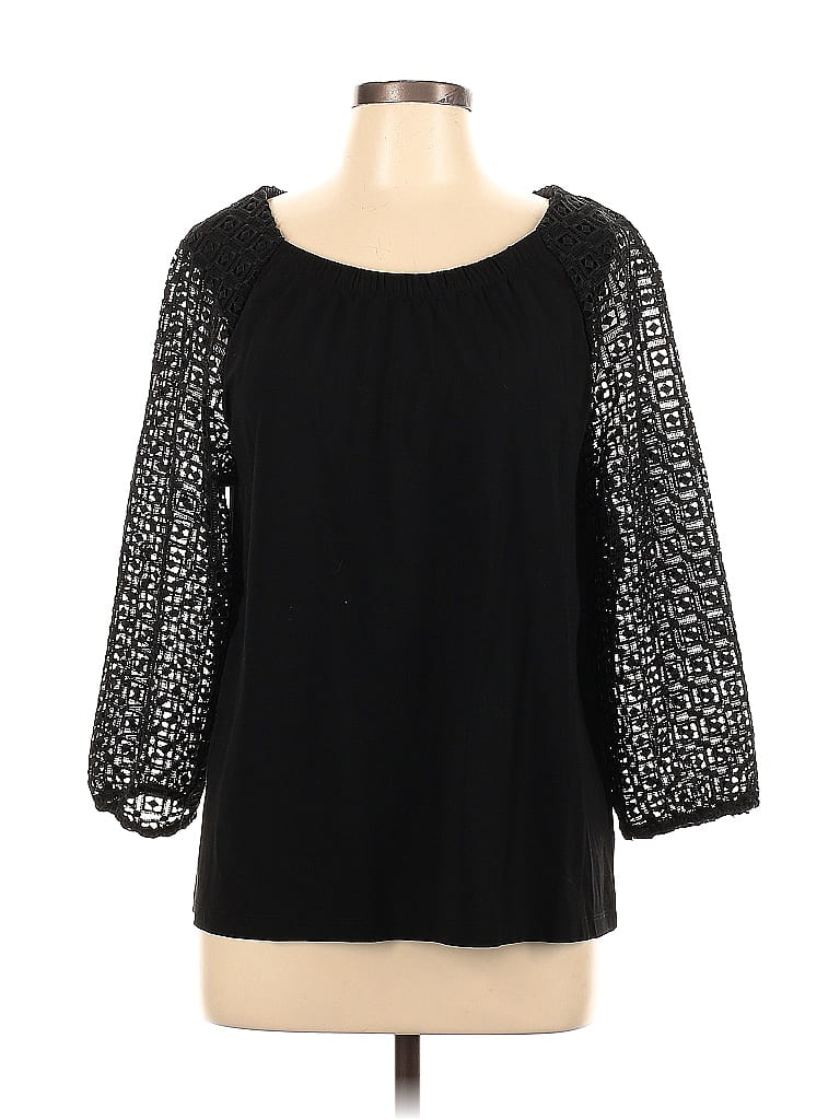 Talbots Polka Dots Black Long Sleeve Top Size L 78 Off Thredup