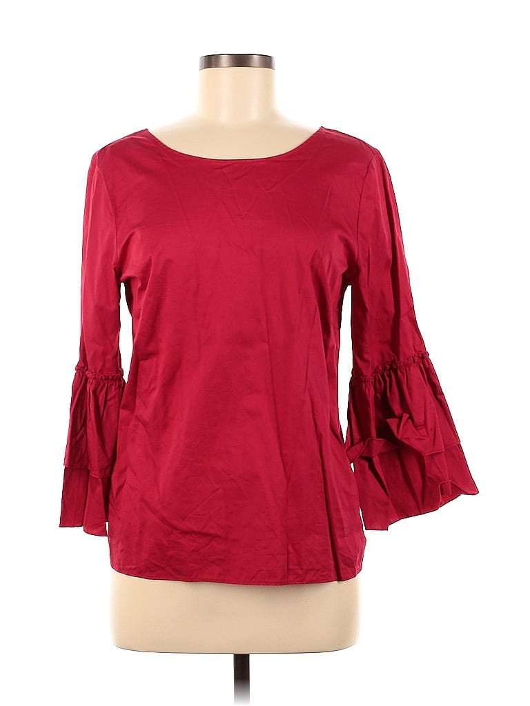 Jane And Delancey 100 Cotton Burgundy Long Sleeve Blouse Size M 72