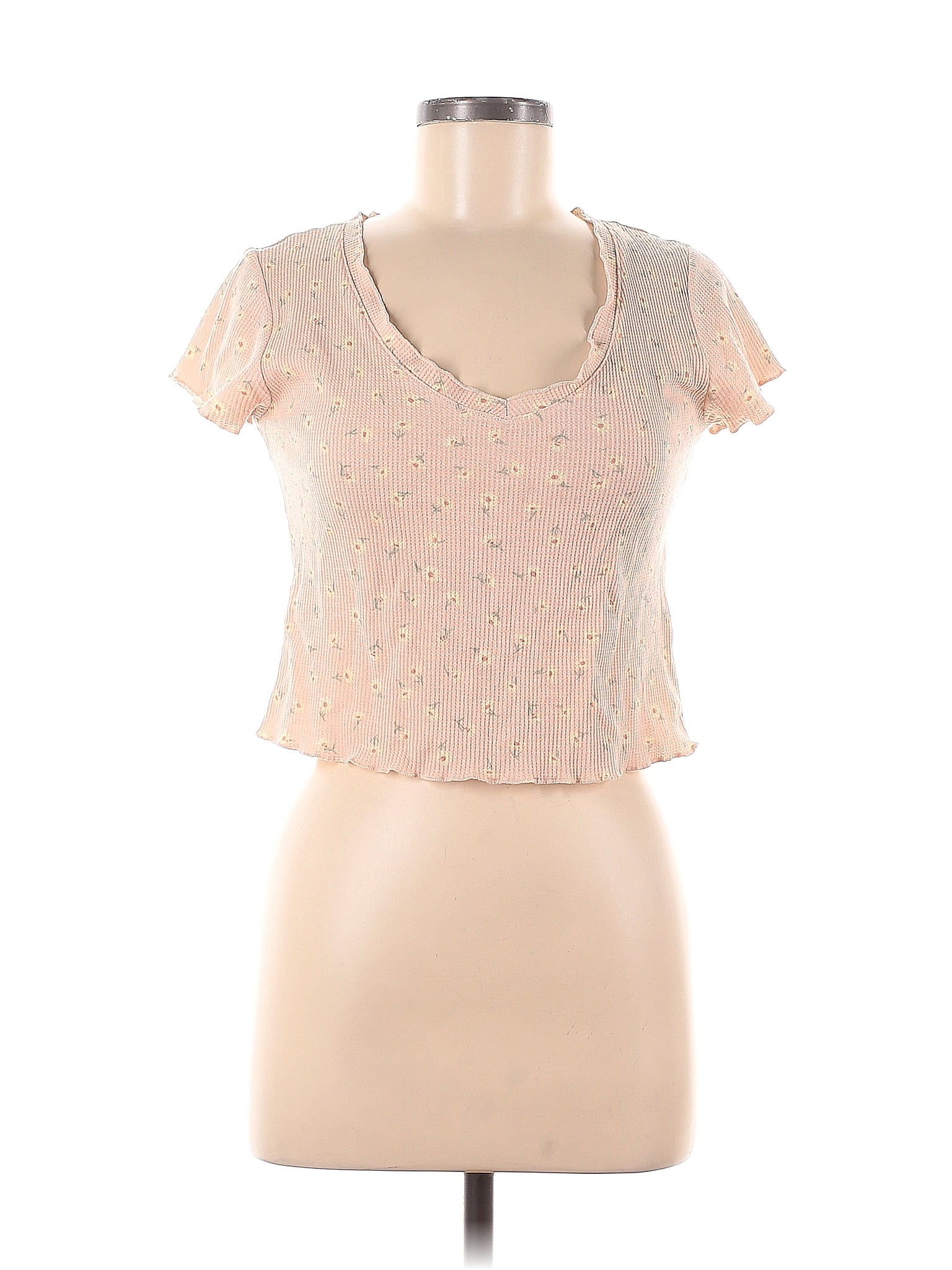 Pink Rose Polka Dots Pink Thermal Top Size M - 42% off | ThredUp