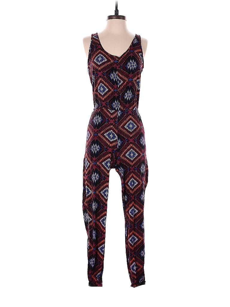Mudd 100% Rayon Multi Color Red Jumpsuit Size S - 40% off | ThredUp