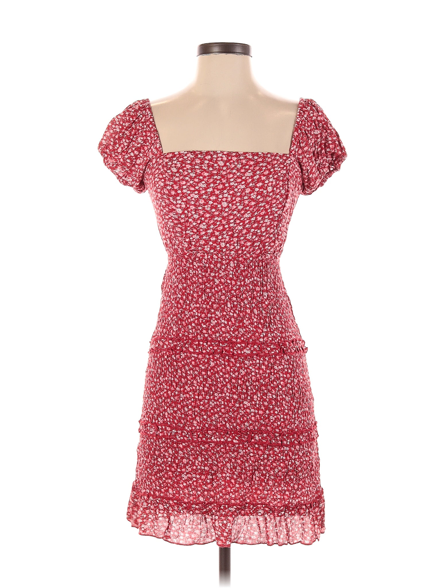 Sim & Sam 100% Rayon Red Casual Dress Size XS - 60% off | ThredUp