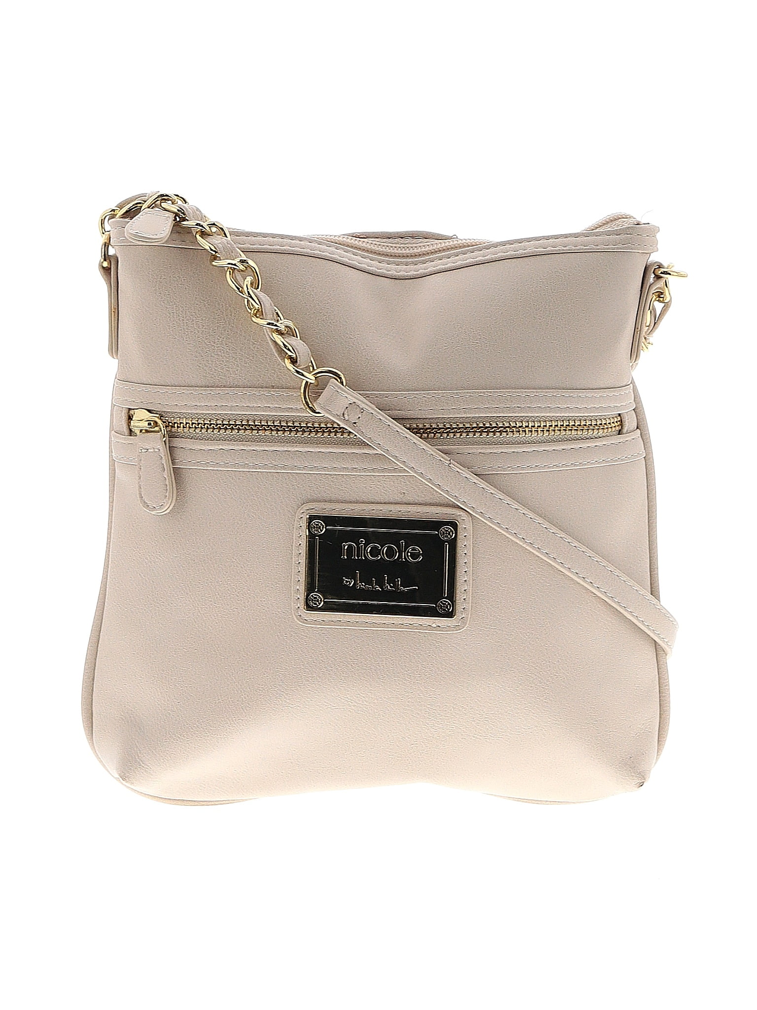 Nicole by Nicole Miller 100% Polyurethane Solid Ivory Crossbody Bag One ...