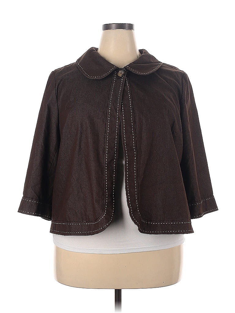 DressBarn Solid Brown Jacket Size 2X (Plus) - 62% off | ThredUp