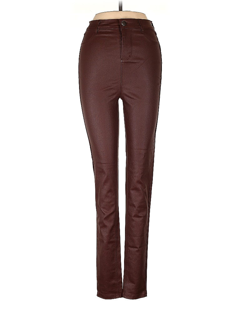 Stella Luce Solid Brown Burgundy Faux Leather Pants Size S - 66% off ...