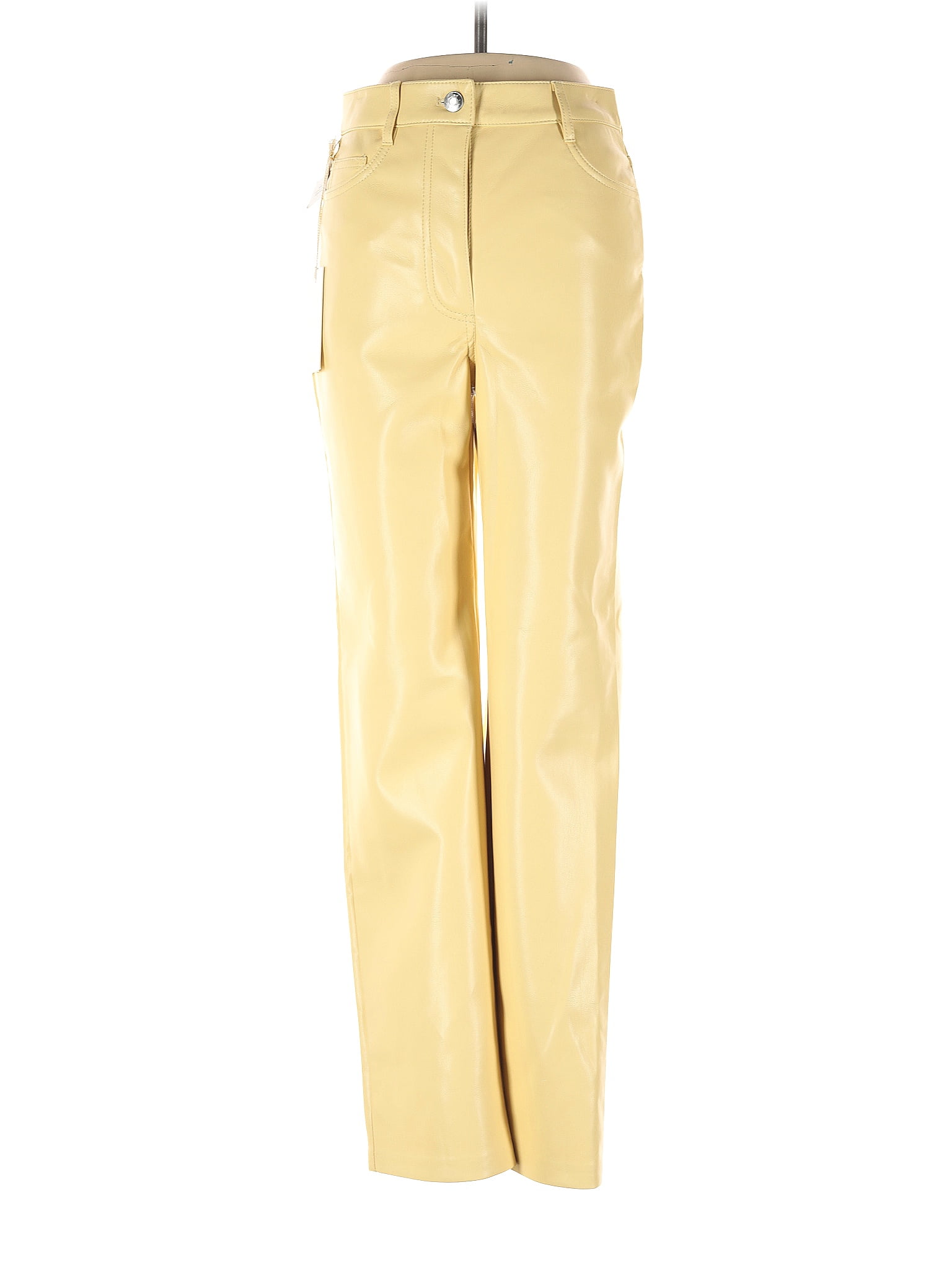 Wilfred 100% Polyurethane Solid Yellow Faux Leather Pants Size 0 - 75% ...