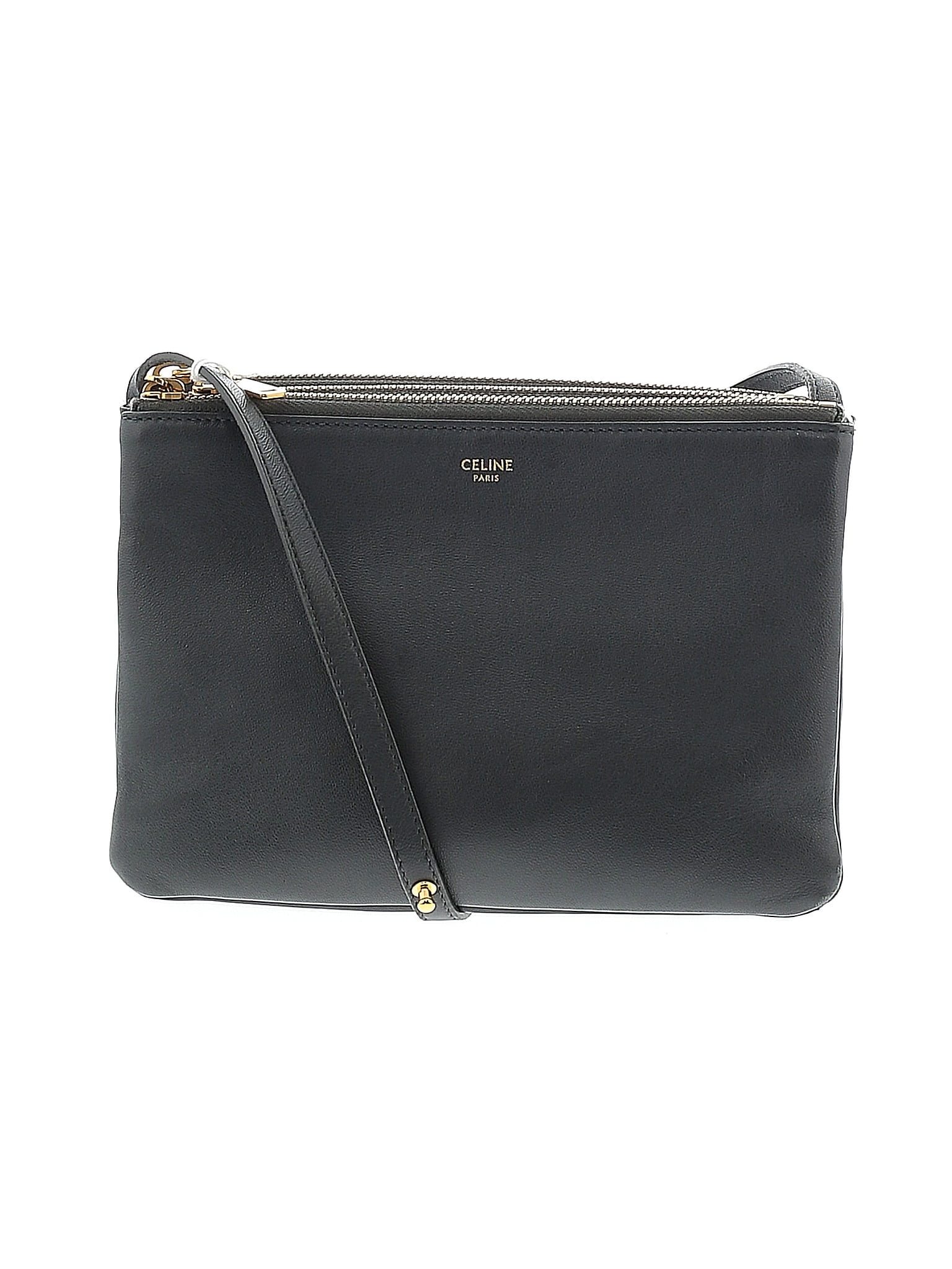 Céline 100% Calf Leather Solid Black Small Trio Crossbody One Size - 46 ...