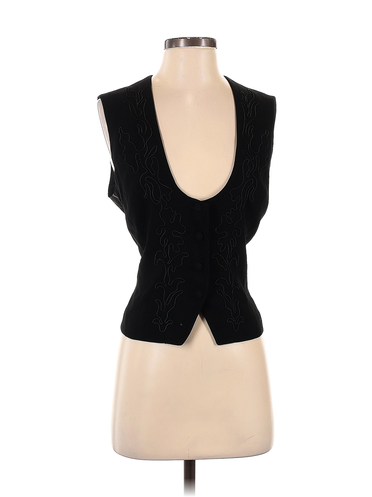 Isabel Ardee 100% Rayon Solid Black Tuxedo Vest Size 8 - 83% off | ThredUp