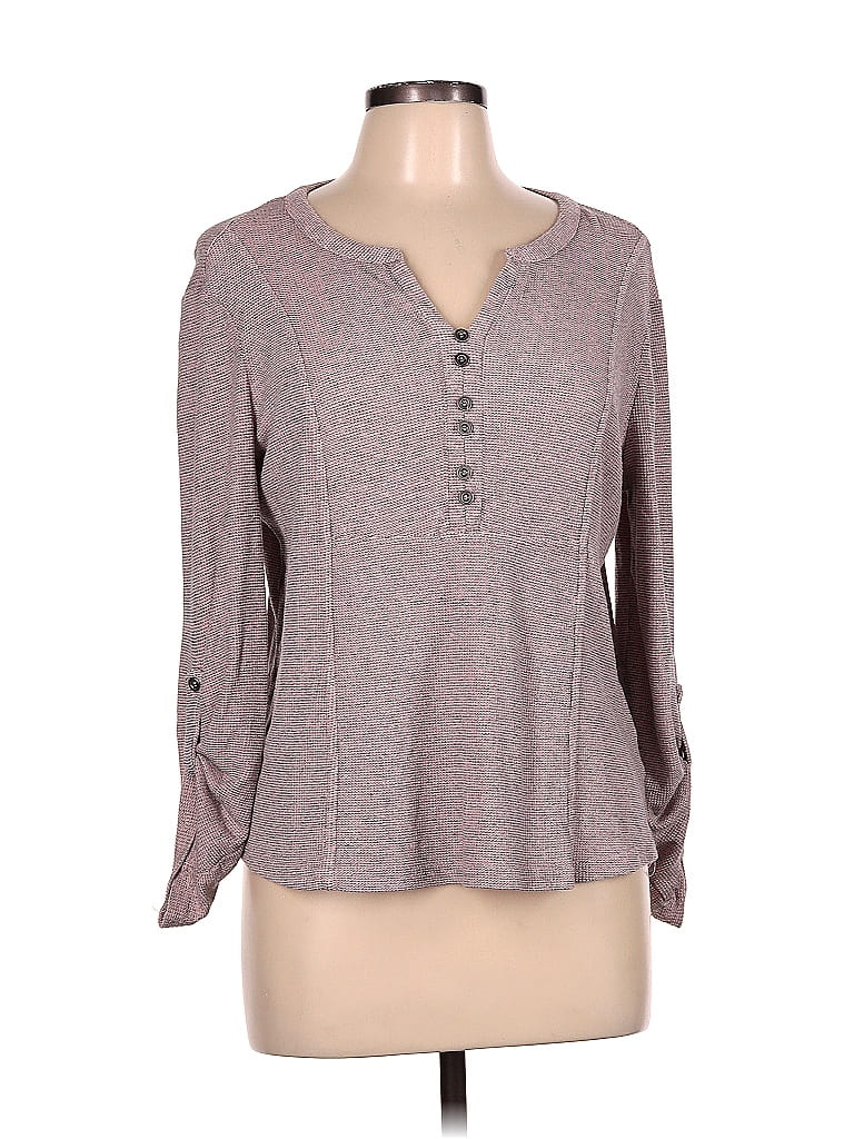 Jane and Delancey Multi Color Pink Long Sleeve Henley Size L - 56% off ...