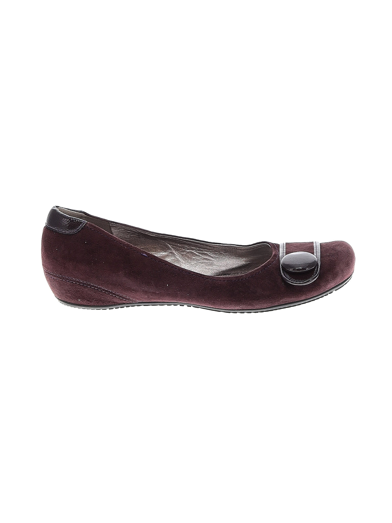 Ecco Solid Maroon Burgundy Flats Size 41 (EU) - 67% off | ThredUp