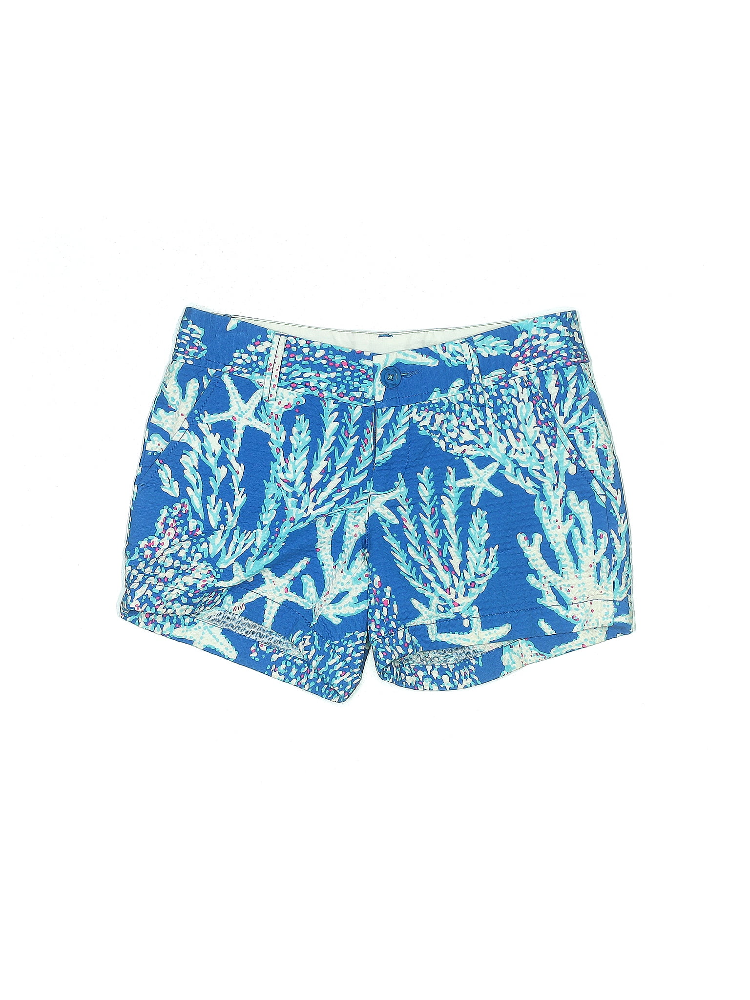 Lilly Pulitzer 100 Cotton Blue Khaki Shorts Size 4 72 Off Thredup