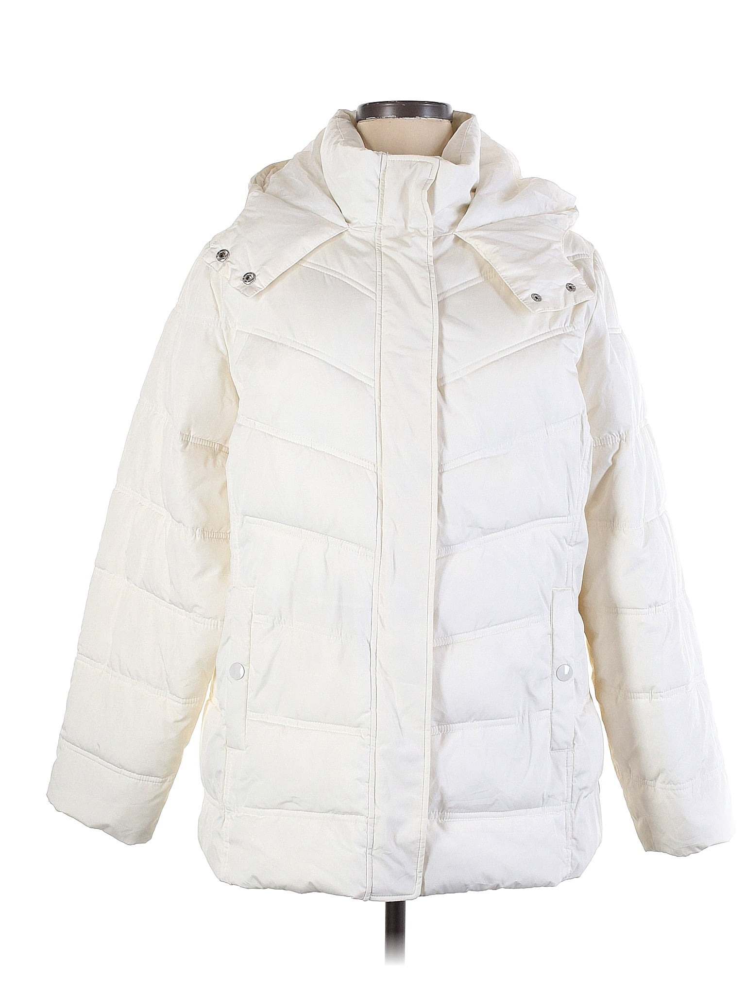 St. John's Bay 100% Polyester Solid White Snow Jacket Size 1X (Plus ...