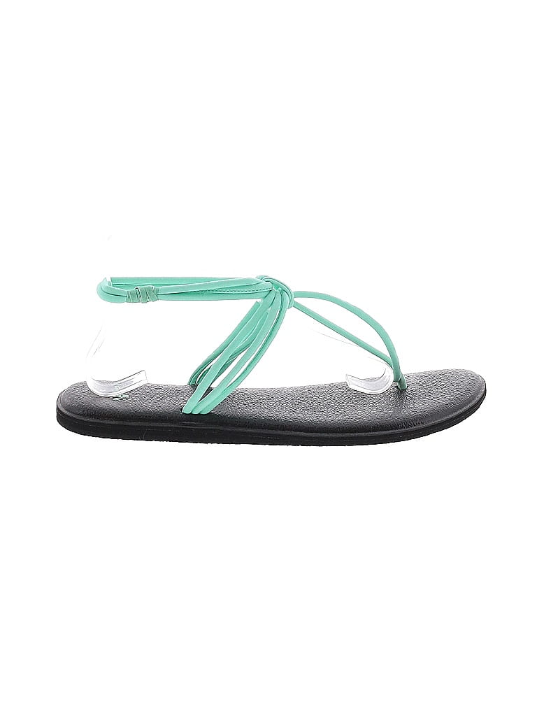 Sanuk Solid Blue Green Sandals Size 8 - 64% off | ThredUp