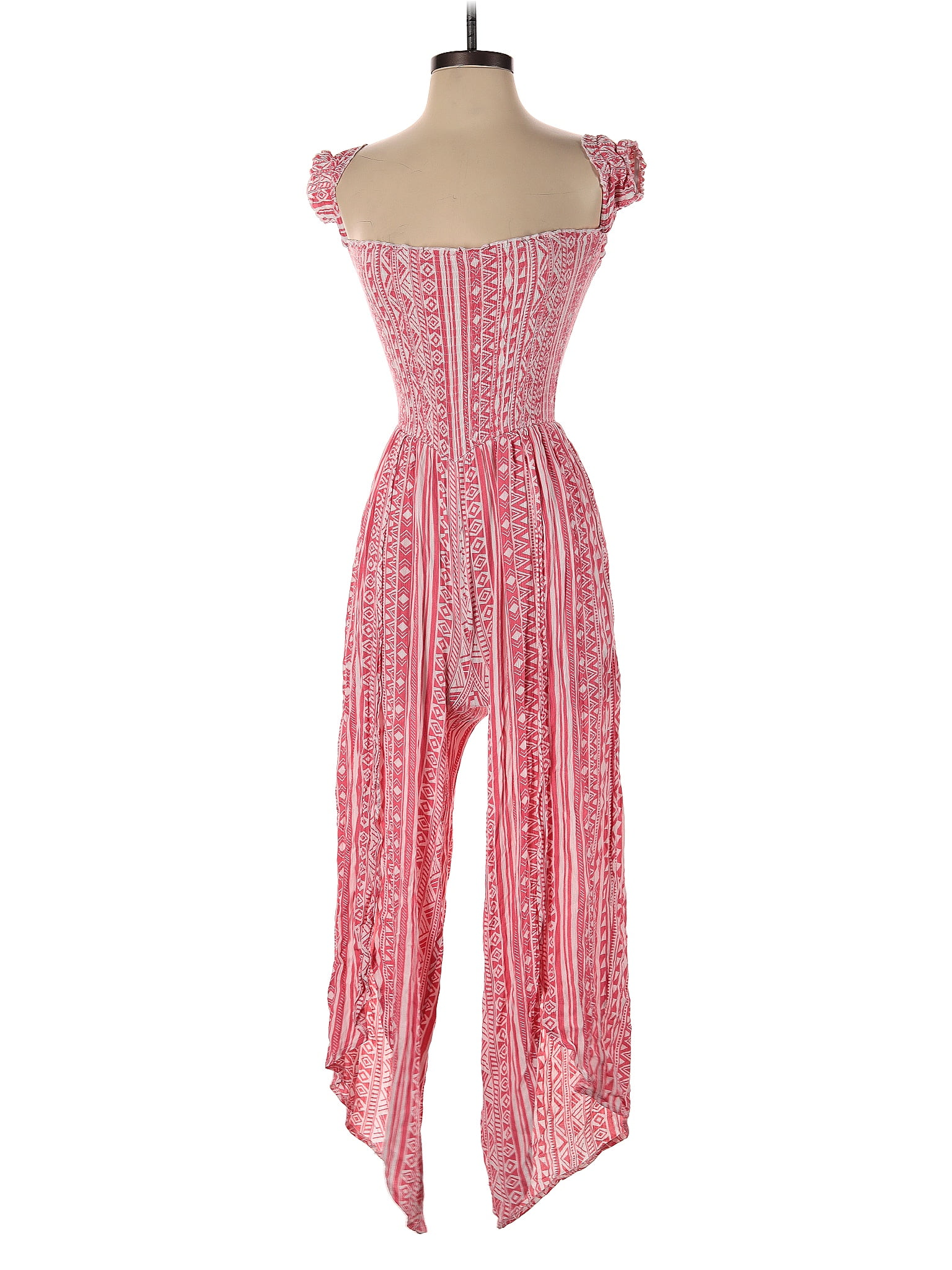 Salty Lemon 100% Rayon Aztec Or Tribal Print Red Jumpsuit Size S - 54% ...