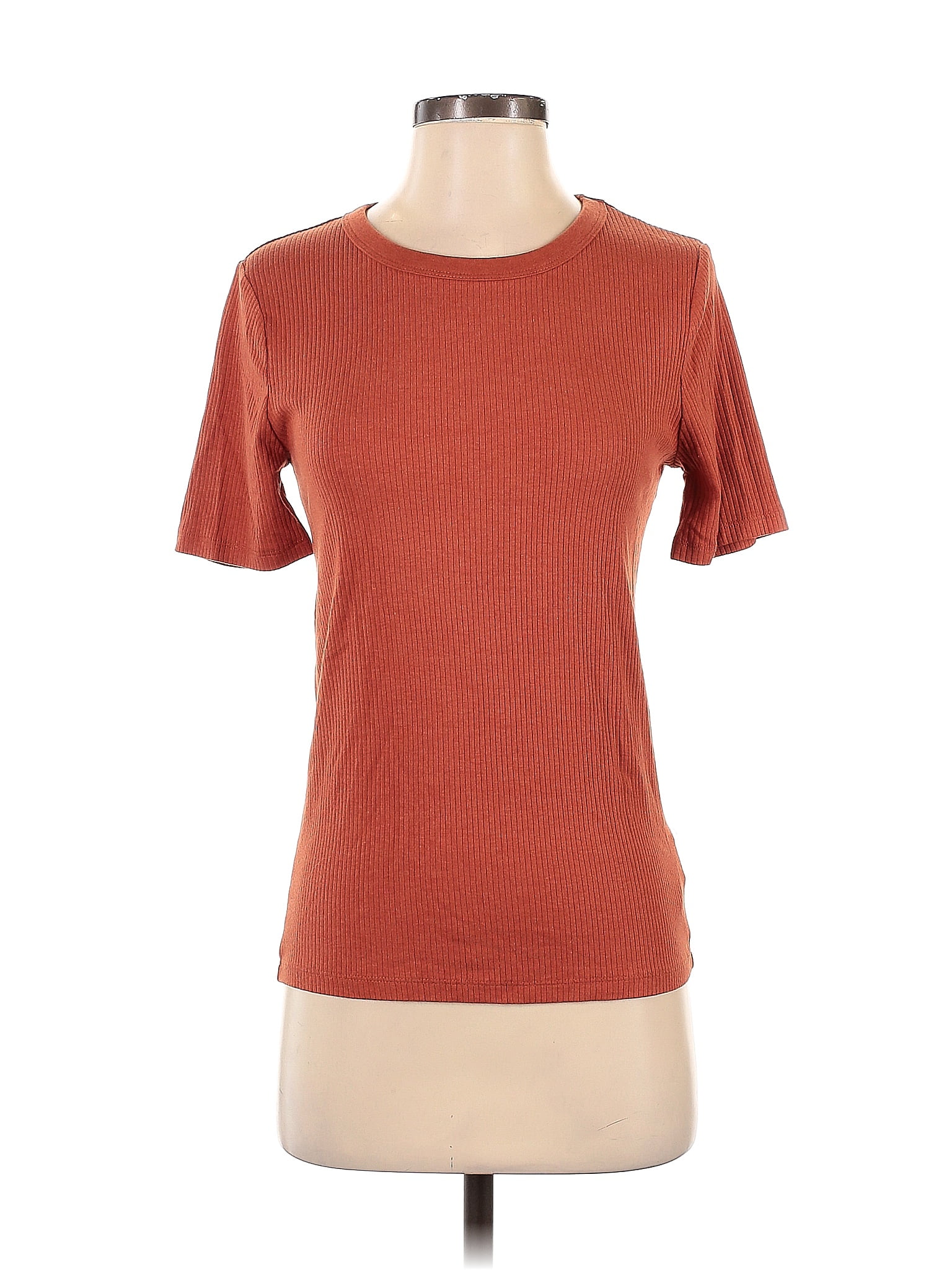 A New Day Burnt Orange Brown Short Sleeve Top Size M 18 Off Thredup
