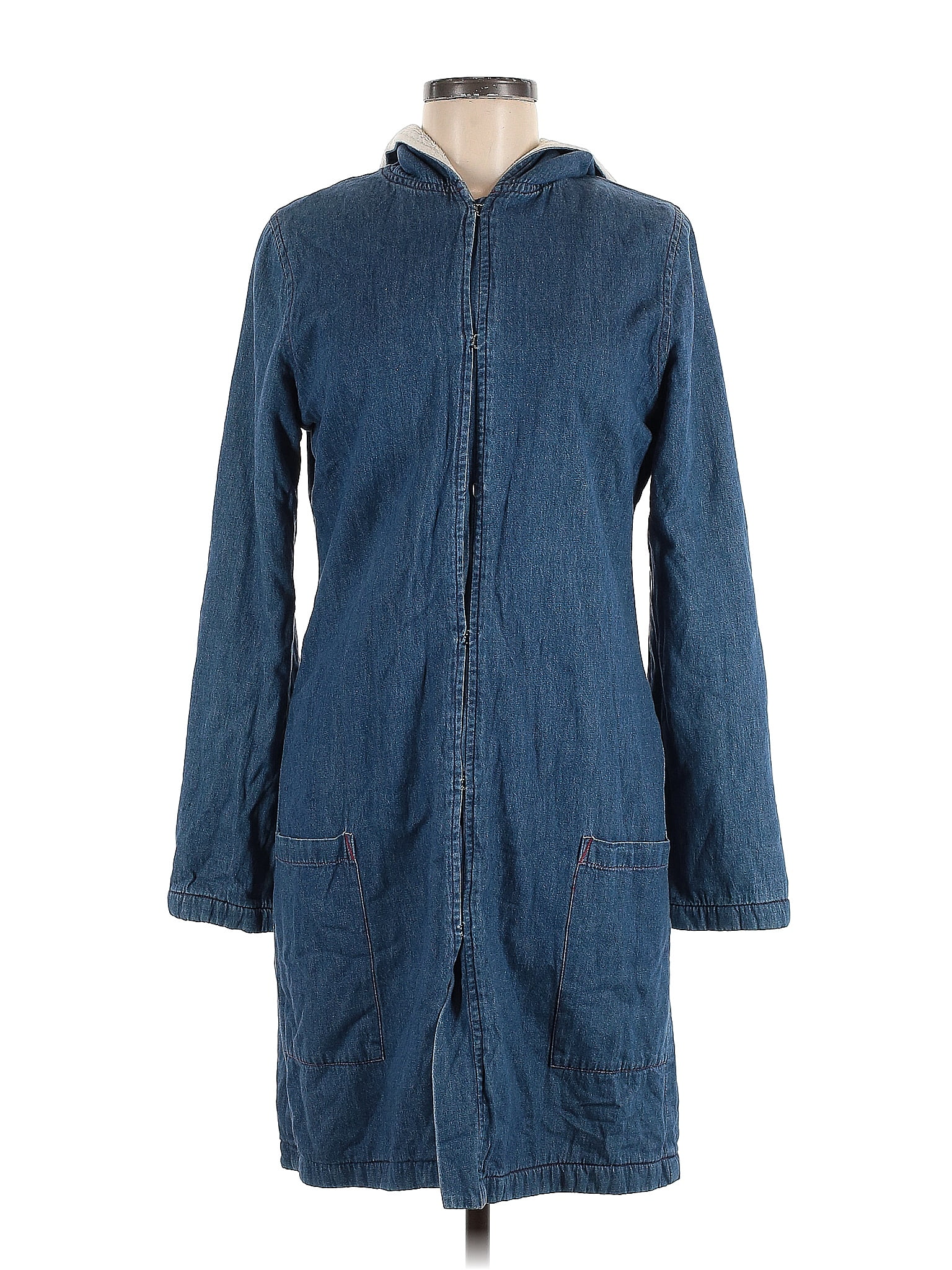 Bdg 100 Cotton Solid Blue Denim Jacket Size M 57 Off Thredup