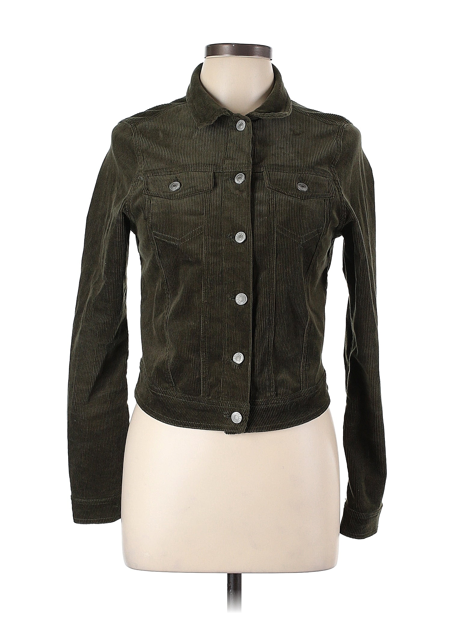2bella Solid Green Denim Jacket Size L 60 Off Thredup