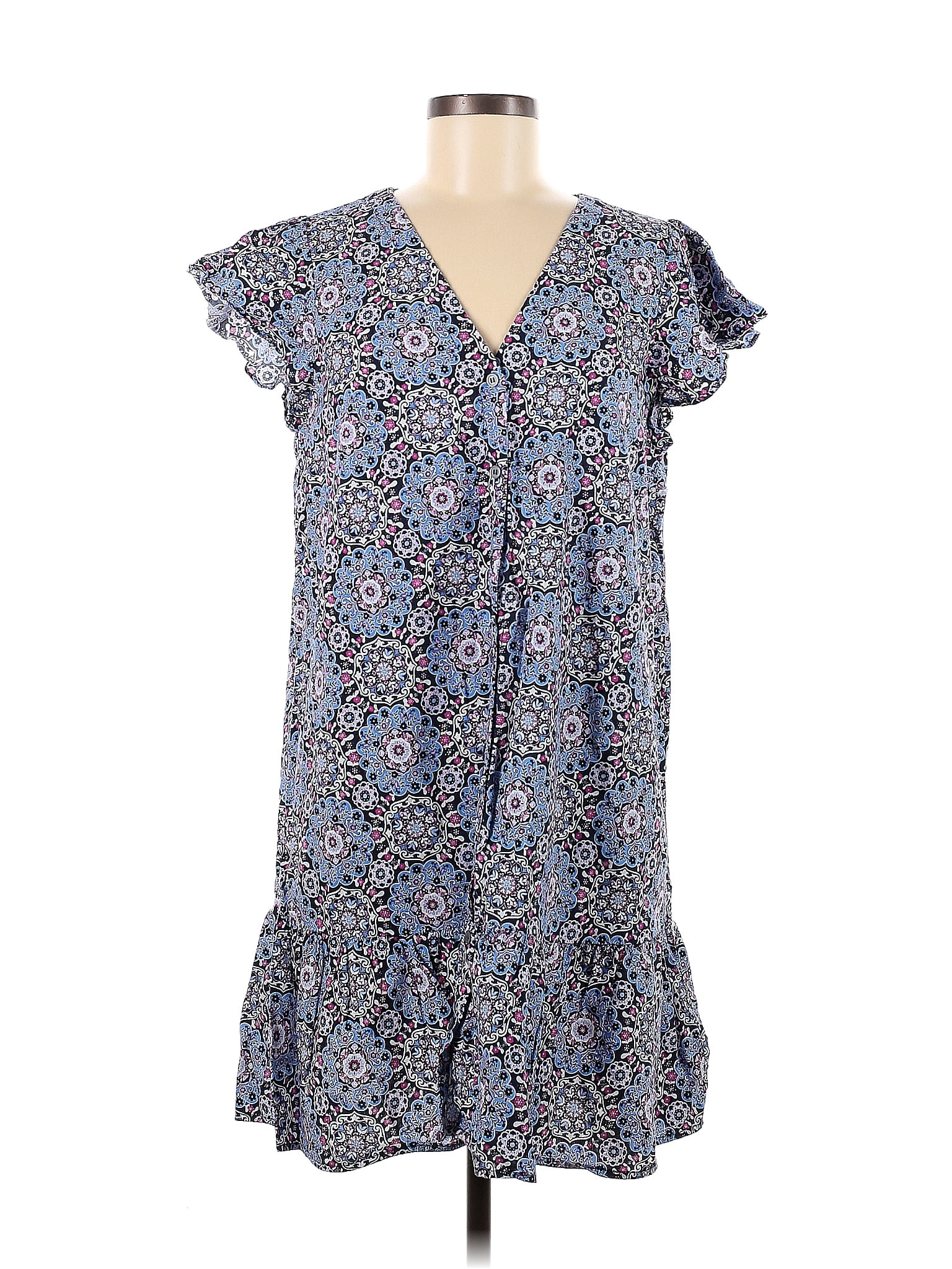 Ann Taylor Loft Multi Color Blue Casual Dress Size M 70 Off Thredup