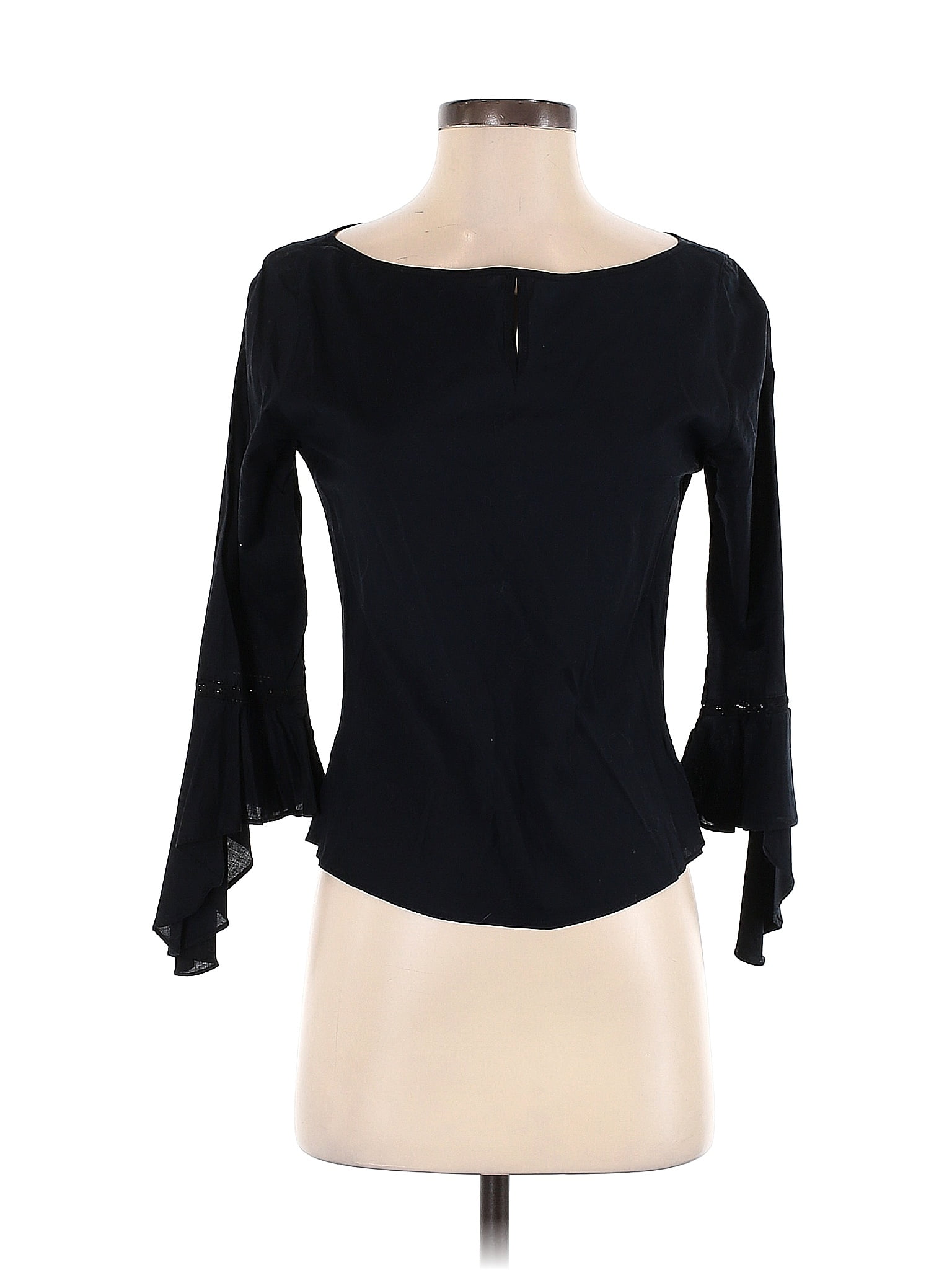 Angie 100% Cotton Solid Black 3/4 Sleeve Blouse Size M - 54% off | ThredUp