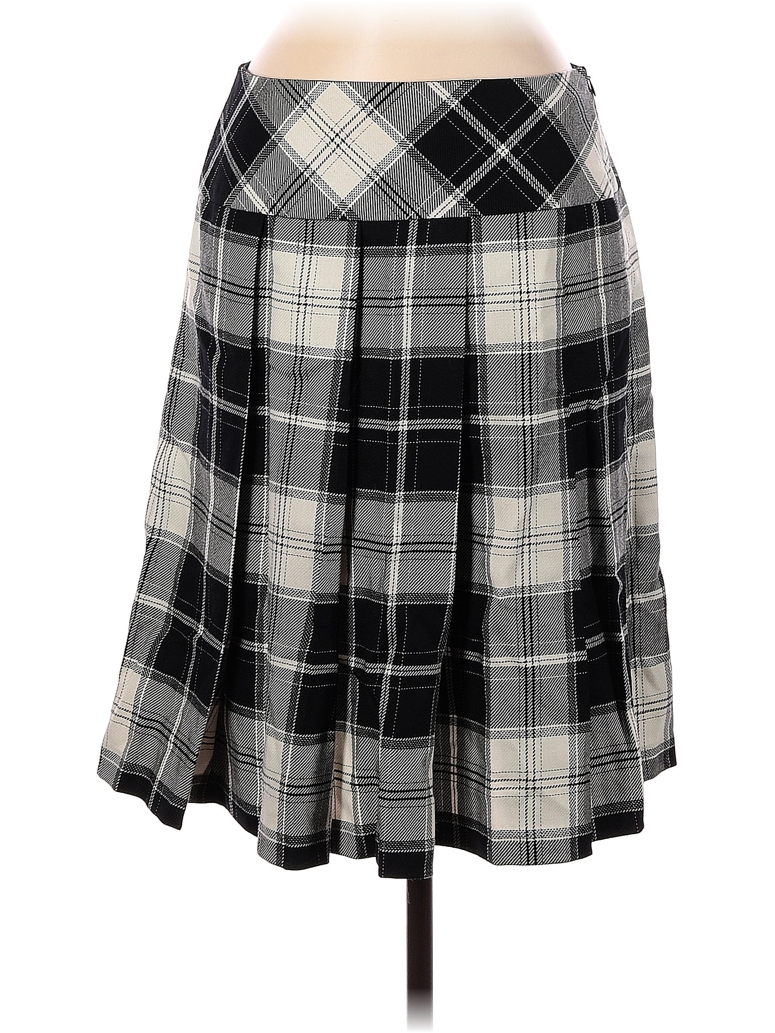 Pendleton 100 Virgin Wool Plaid Multi Color Black Casual Skirt Size 6