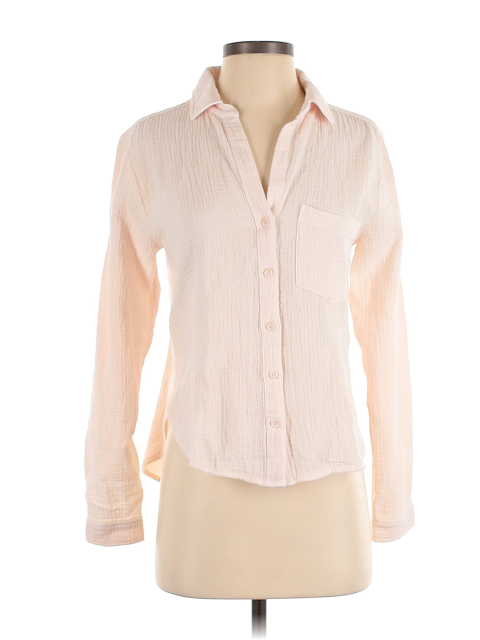 Cloth & Stone 100% Cotton Pink Long Sleeve Button-Down Shirt Size S - 72% off | ThredUp