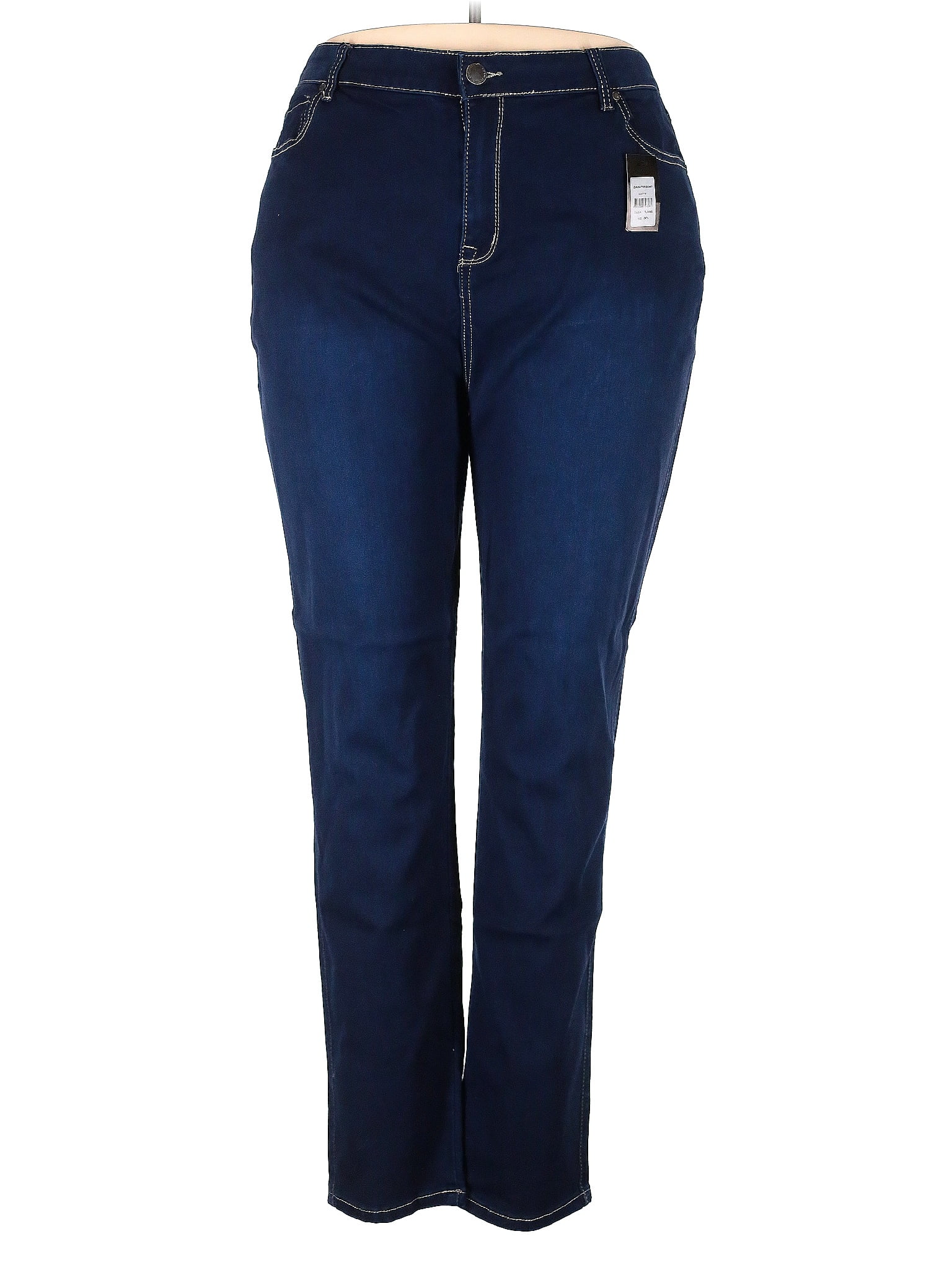 Avenue Solid Blue Jeans Size 24 (Plus) - 64% off | ThredUp