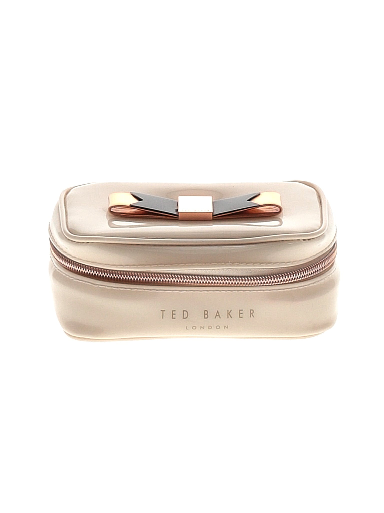 Ted Baker London 100% Polyvinyl Chloride Solid Tan Ivory Makeup Bag One ...