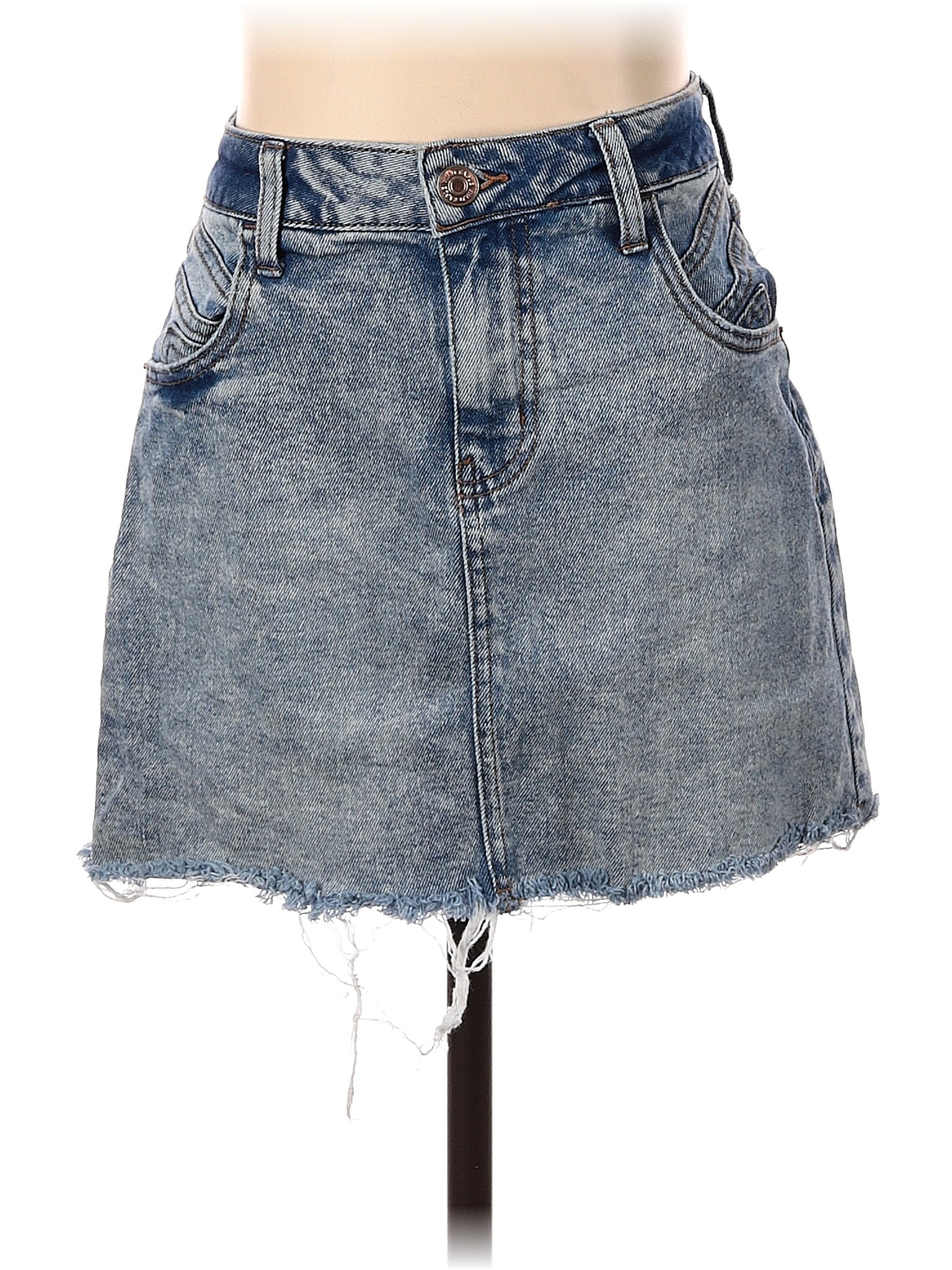 Wild Fable Solid Blue Denim Skirt Size 00 - 33% off | ThredUp