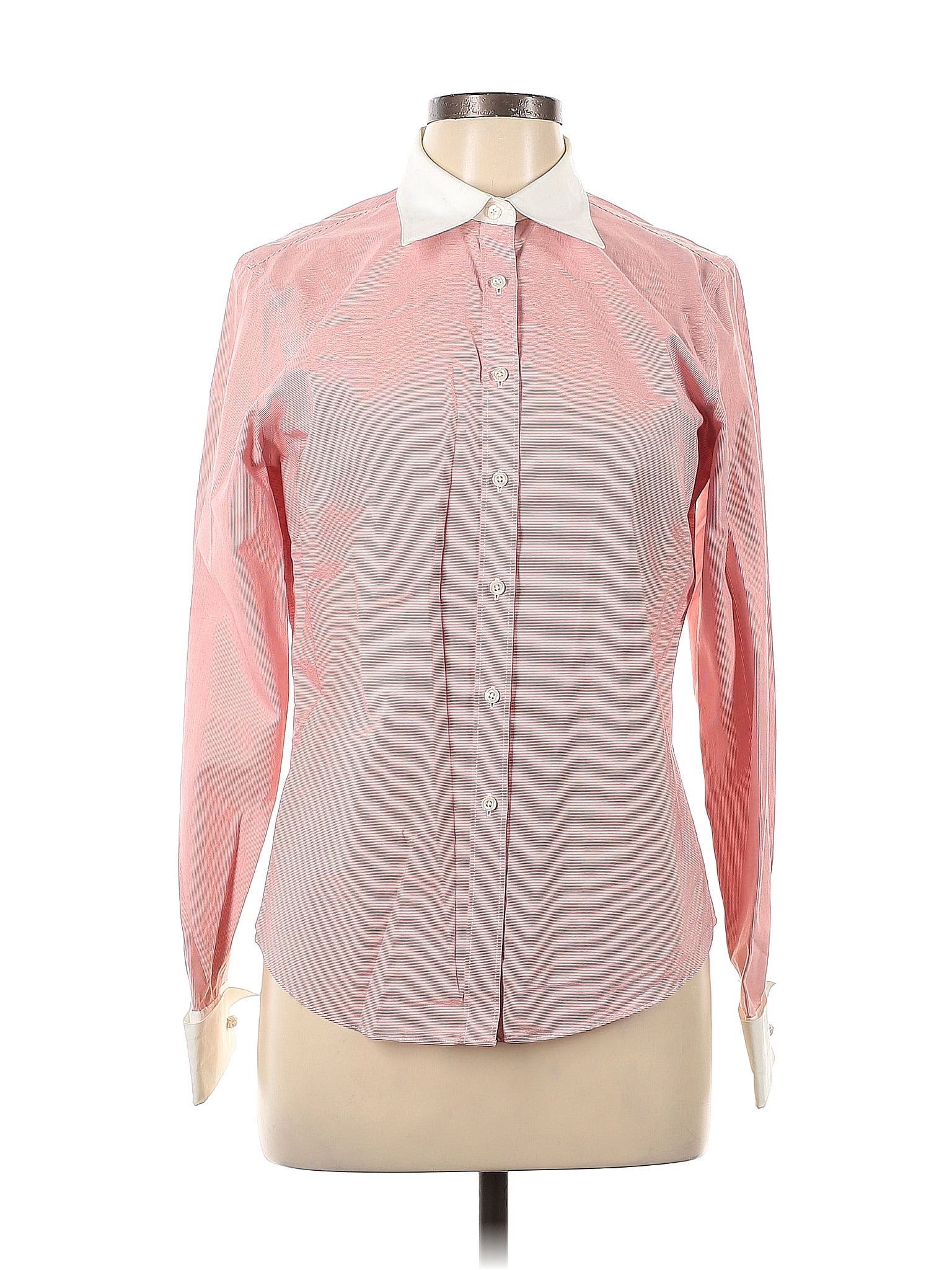 Brooks Brothers Checkered-gingham Color Block Red Pink Long Sleeve Button-Down Shirt Size 10 ...