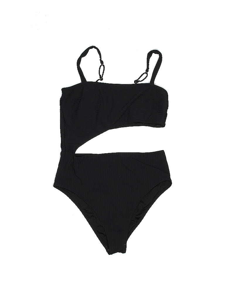 Shade And Shore Solid Black One Piece Swimsuit Size M 54 Off Thredup