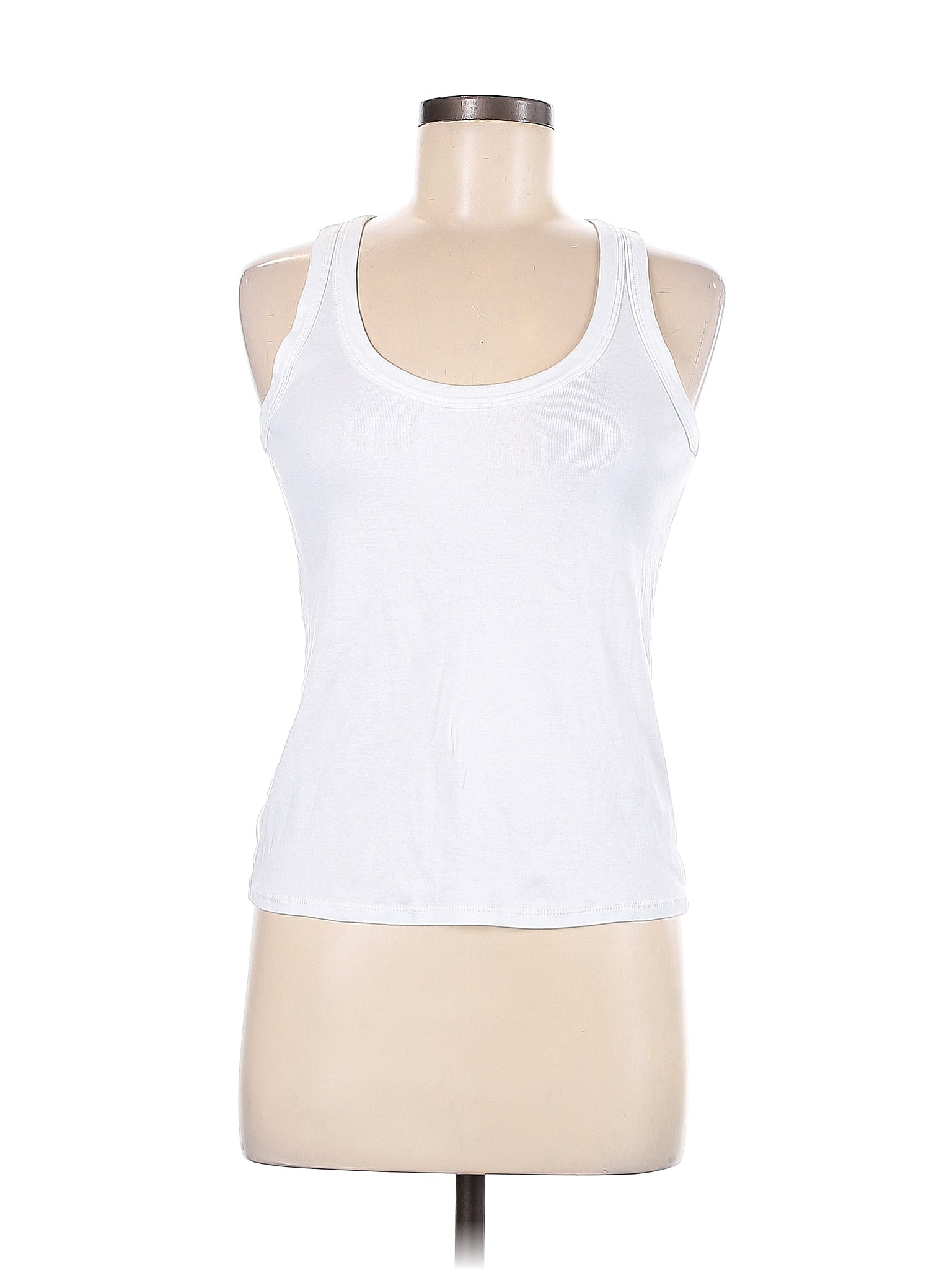 Ann Taylor Loft 100 Cotton White Tank Top Size M 60 Off Thredup