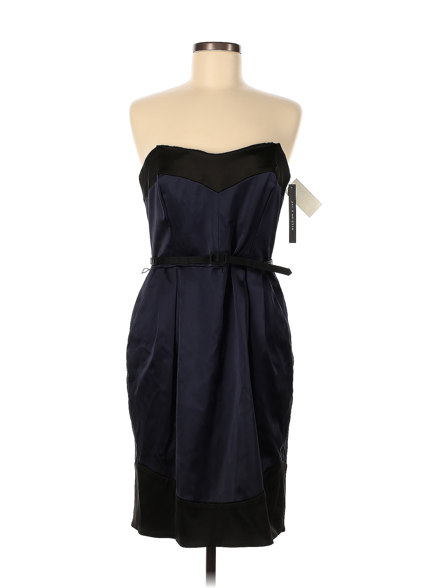 David Meister Solid Black Cocktail Dress Size 12 66 Off Thredup