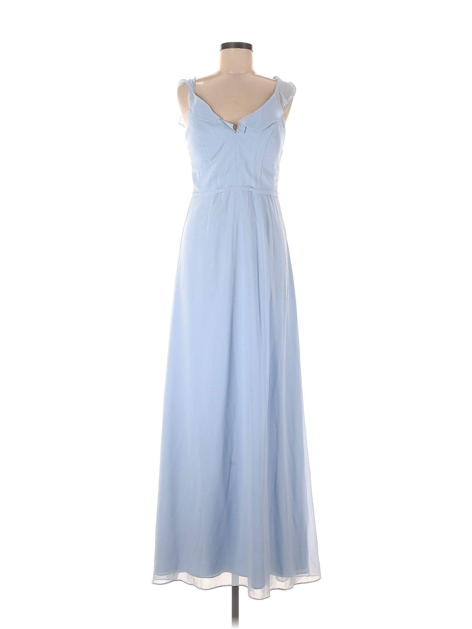 Monique Lhuillier 100 Polyester Solid Blue Cocktail Dress Size 6 92