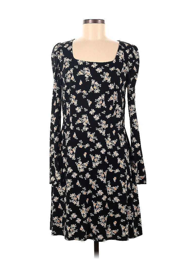 Ann Taylor Loft Outlet Floral Motif Black Casual Dress Size M 52 Off