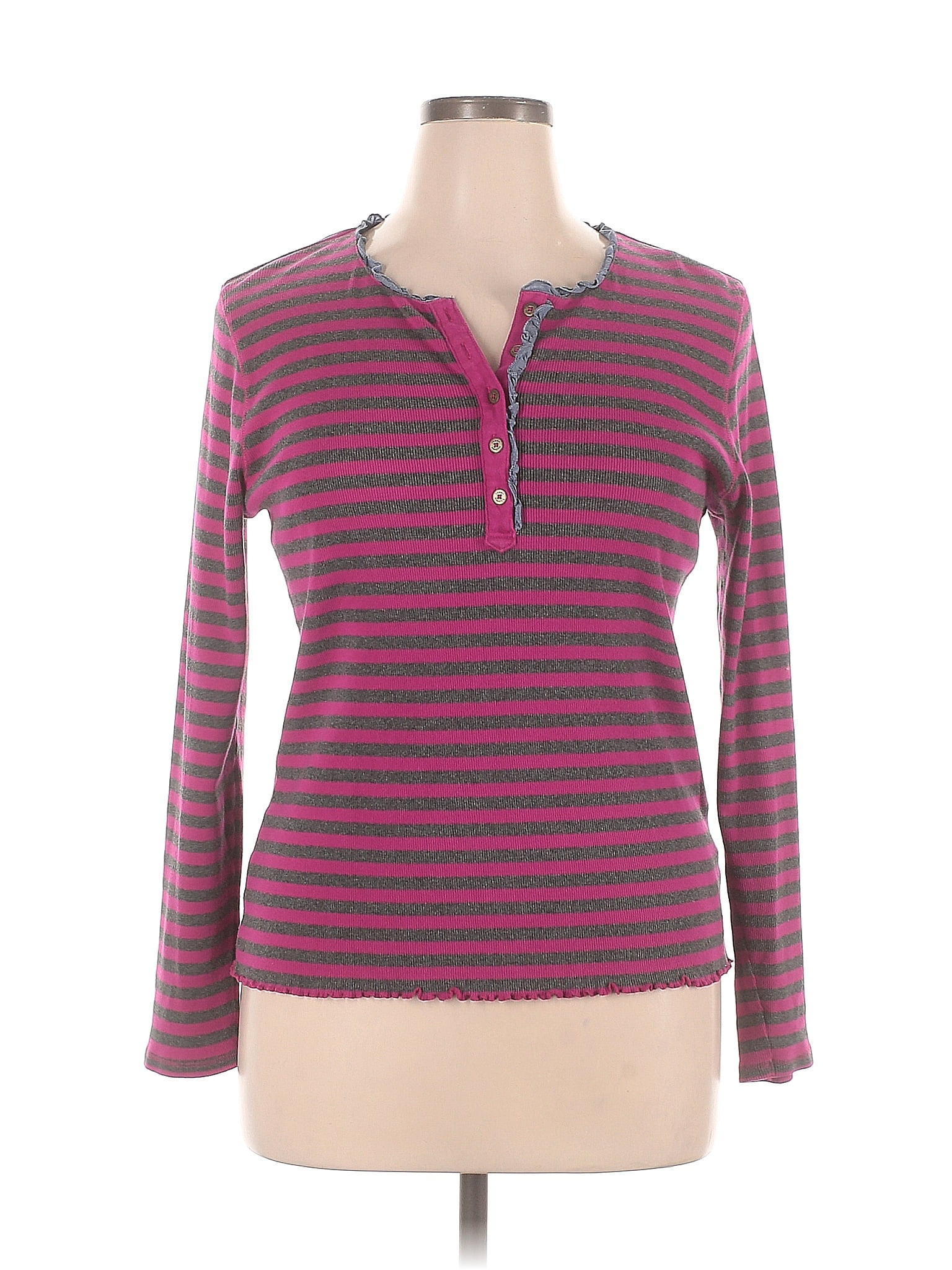 Tommy Hilfiger 100% Cotton Purple Long Sleeve Henley Size XL - 71% off ...