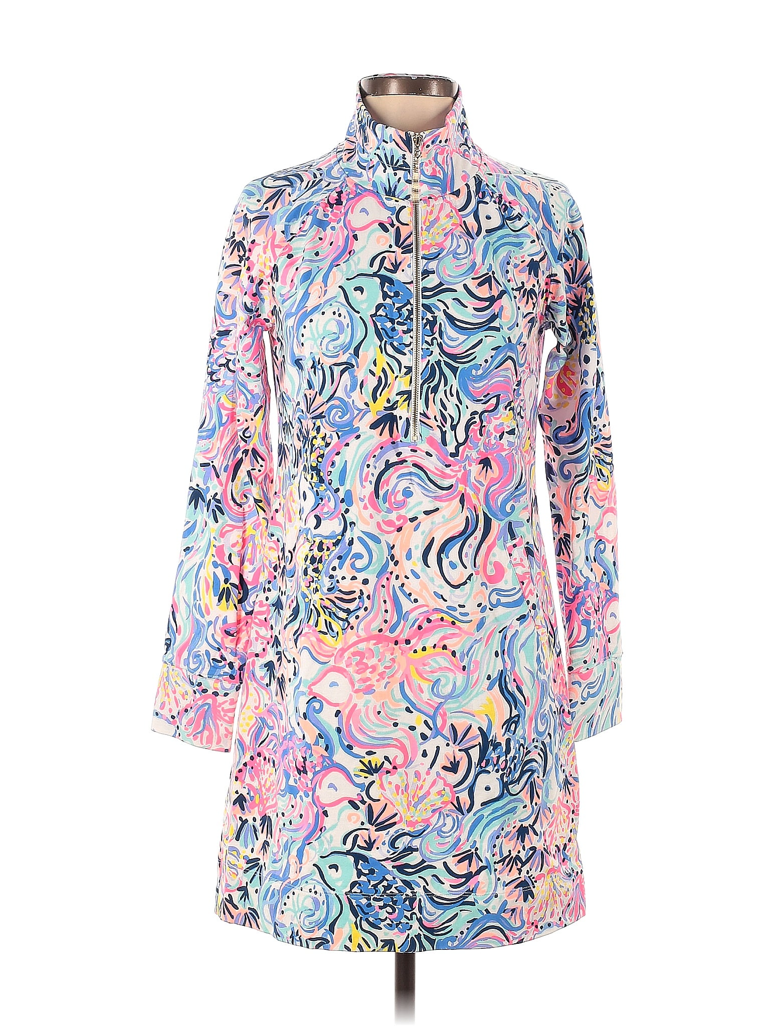 Lilly Pulitzer Floral Multi Color Pink Casual Dress Size S 64 Off