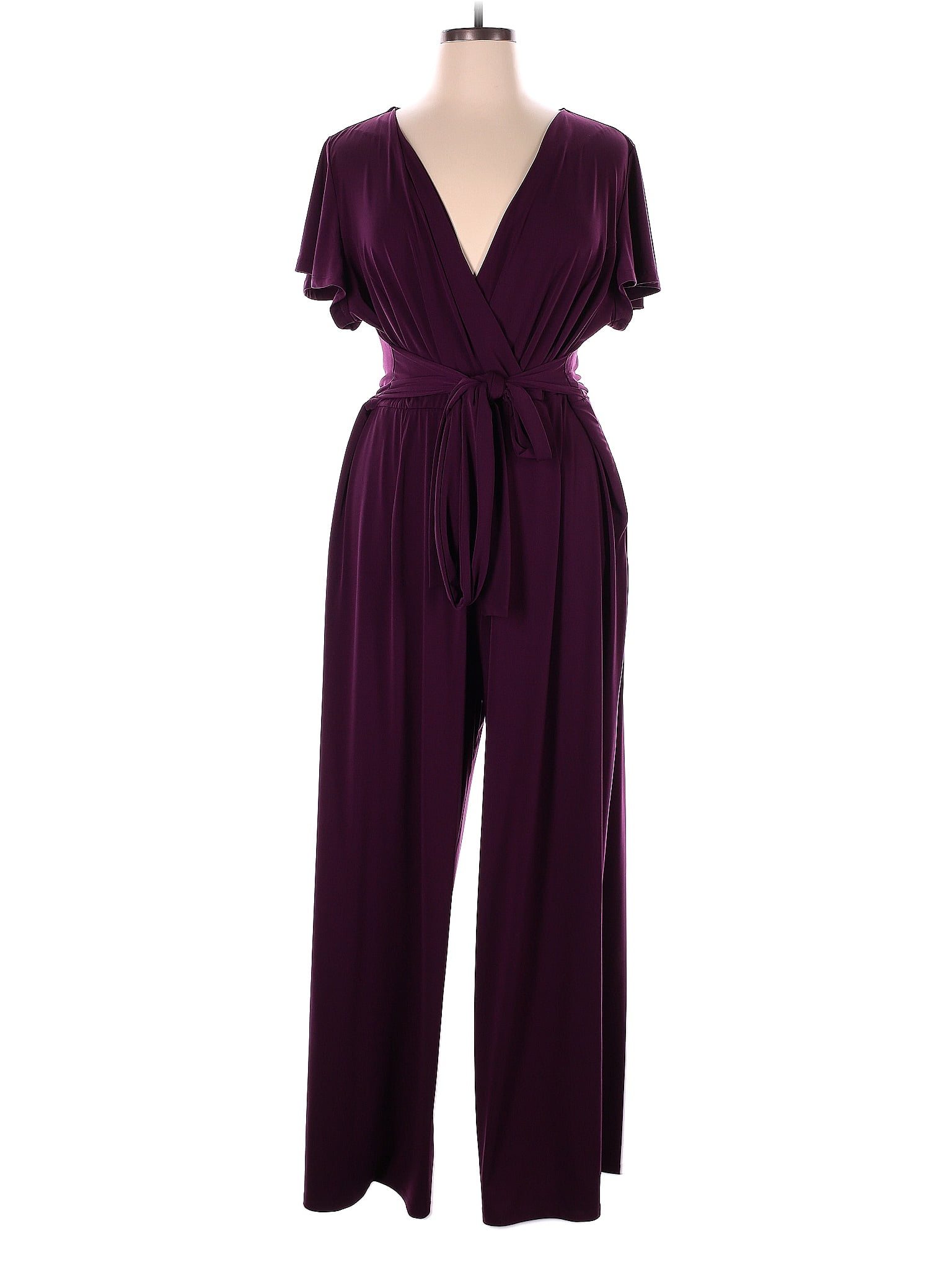 Lane Bryant Solid Purple Jumpsuit Size 22 24 Plus Plus 40 Off