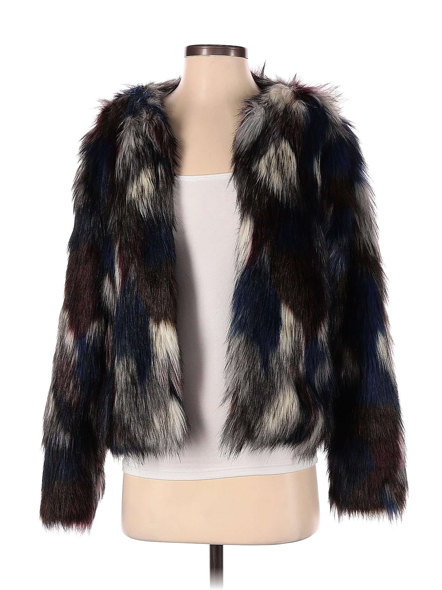 Willow & Clay Blue Faux Fur Jacket Size XS - 70% off | ThredUp