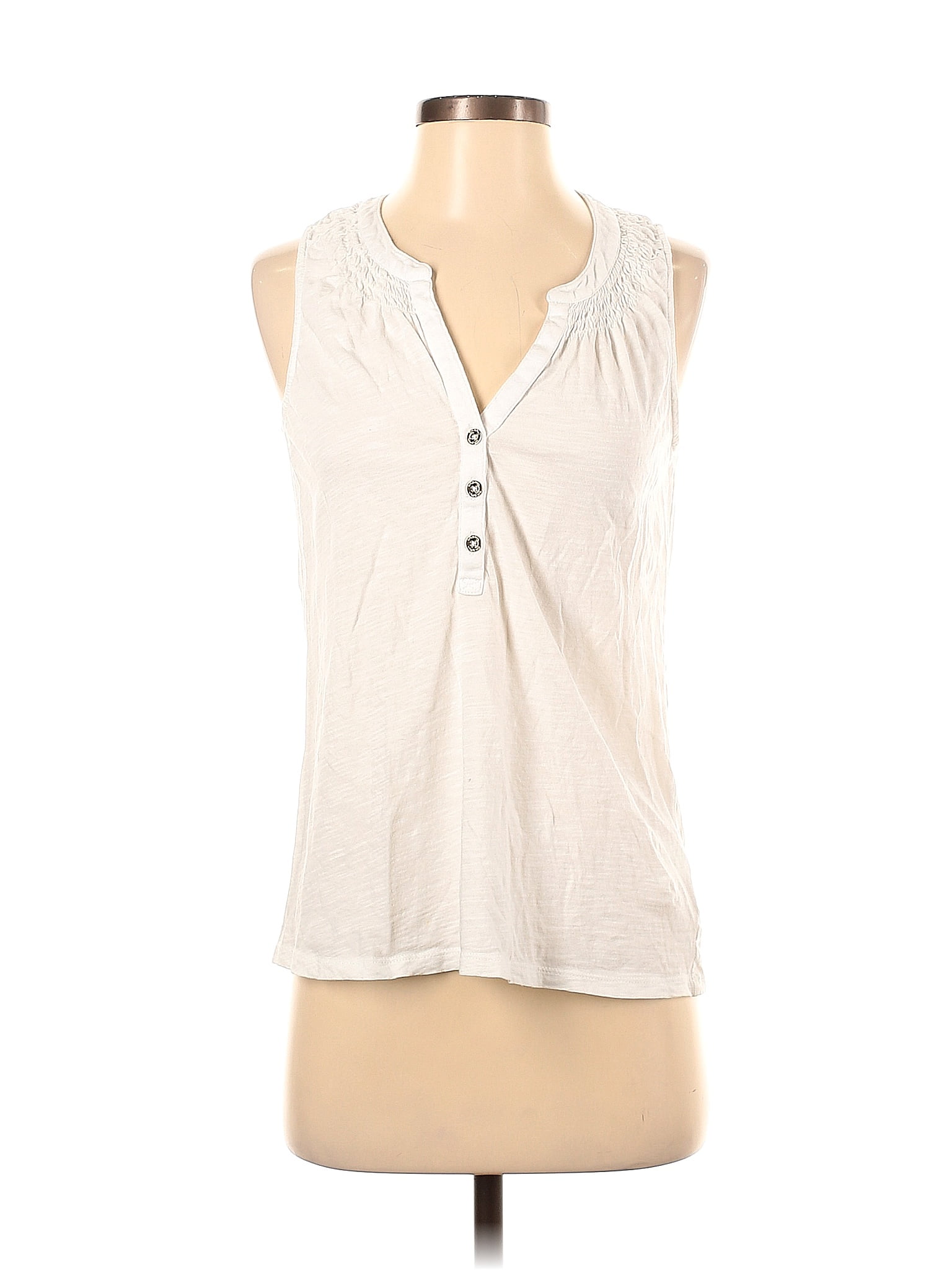 Lilly Pulitzer 100 Cotton White Ivory Sleeveless Blouse Size S 68