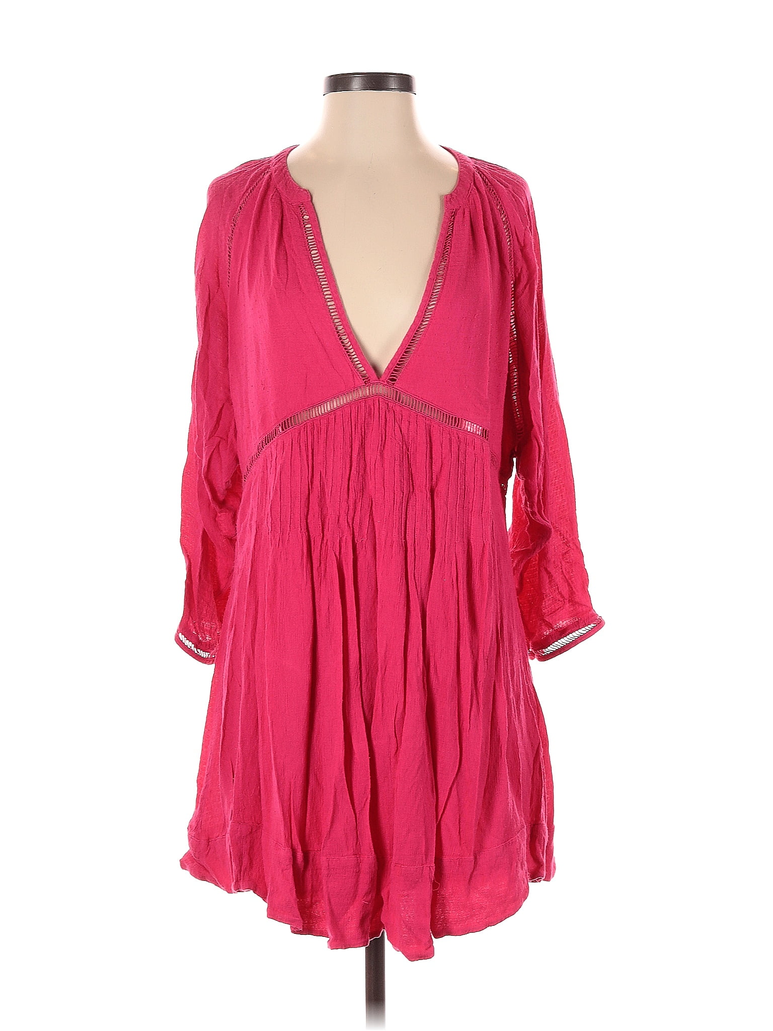 Free People Solid Pink Casual Dress Size S - 59% off | ThredUp