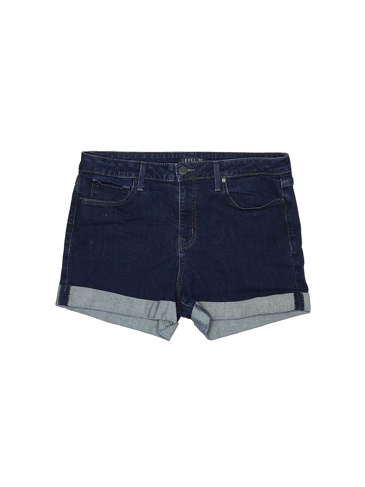 Level 99 Solid Blue Denim Shorts 32 Waist - 81% off | ThredUp